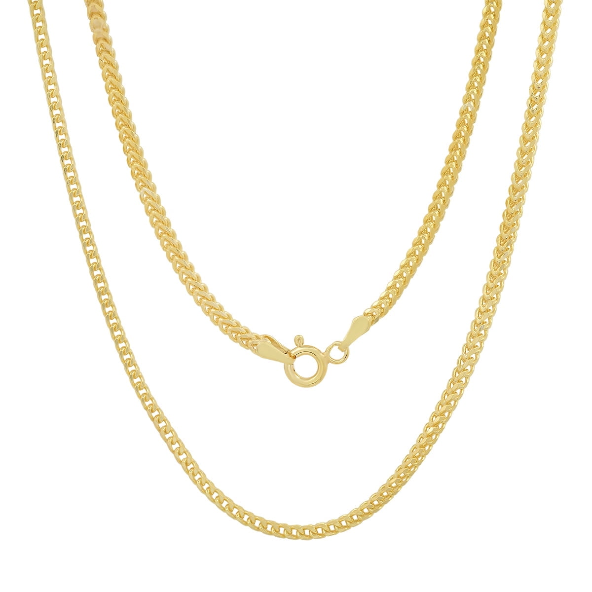 Italian 925 Sterling Silver / Gold Box Franco Chain - Walmart.com