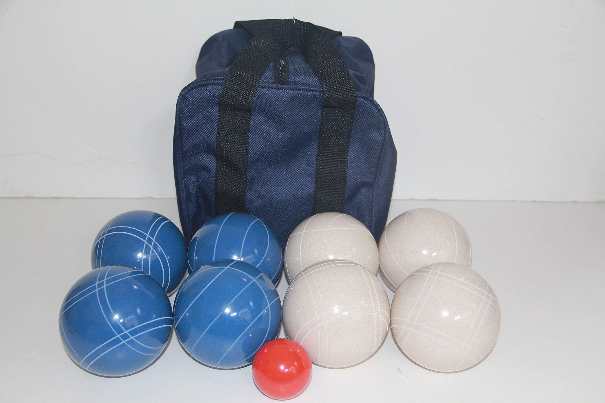 Italian/American Made, 110mm EPCO Bocce Set - Blue and White Balls and ...