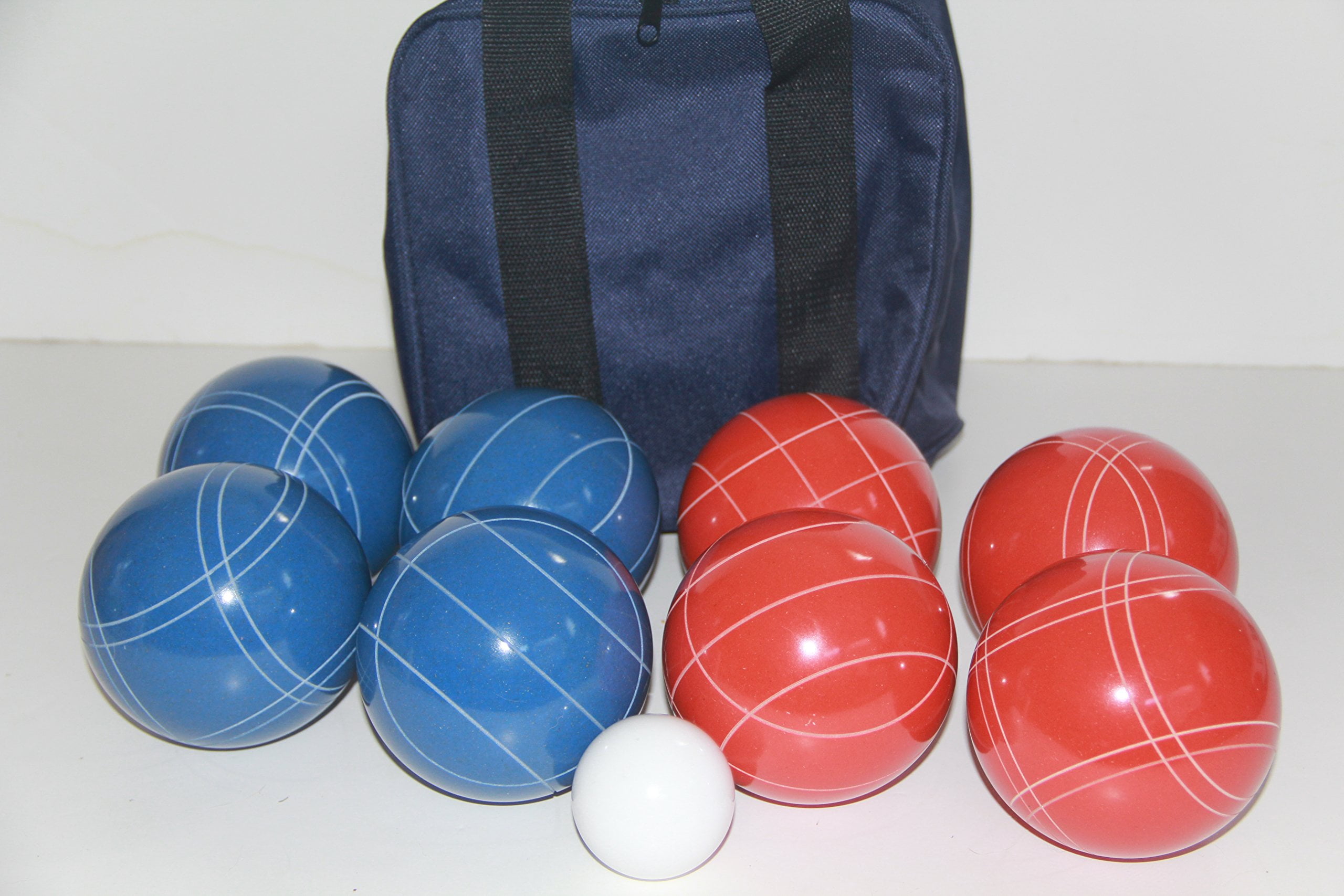 Italian/American Made, 110mm EPCO Bocce Set - Rustic Blue/Red Balls and ...