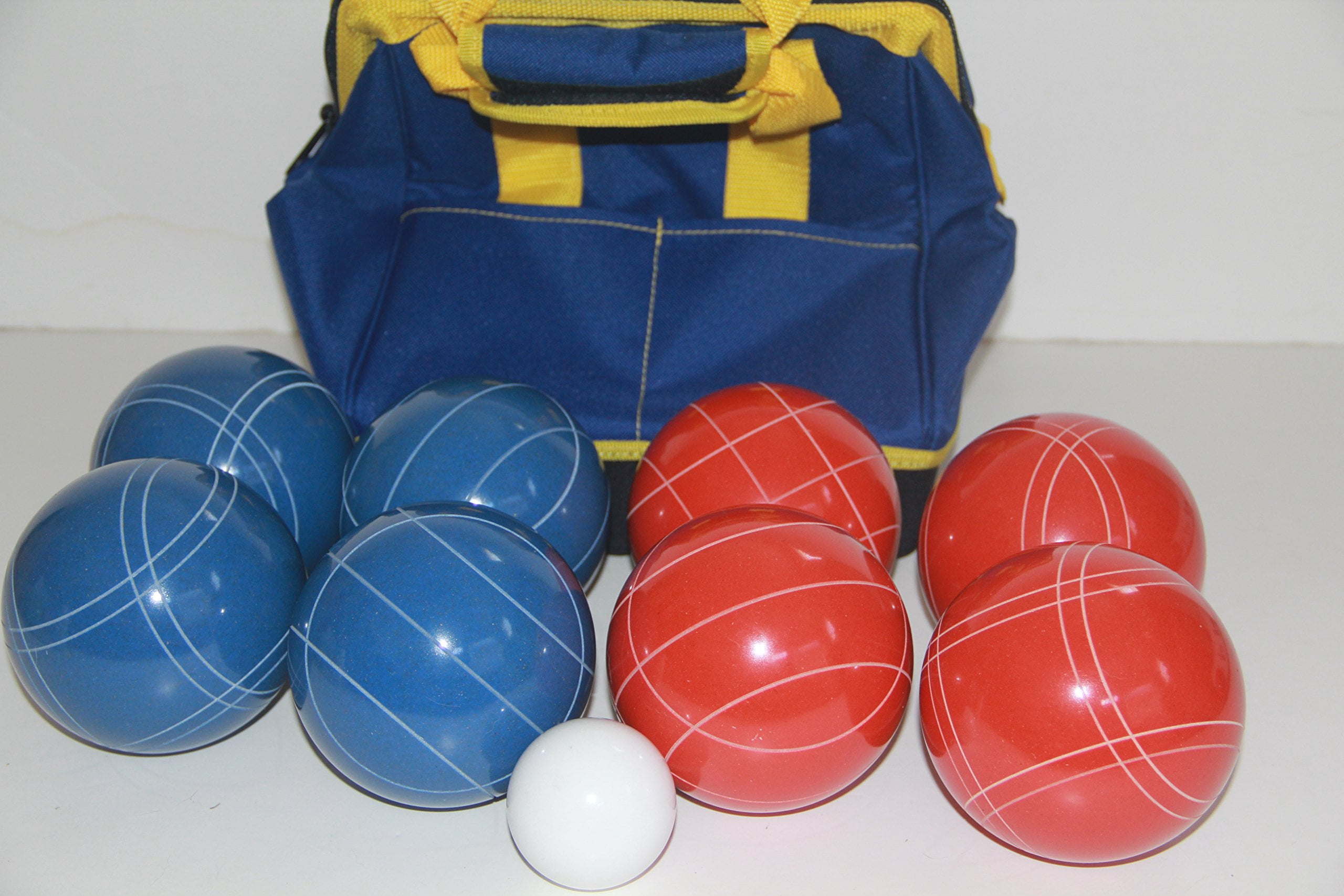 Italian/American Made, 110mm EPCO Bocce Set - Rustic Blue/Orange Balls ...