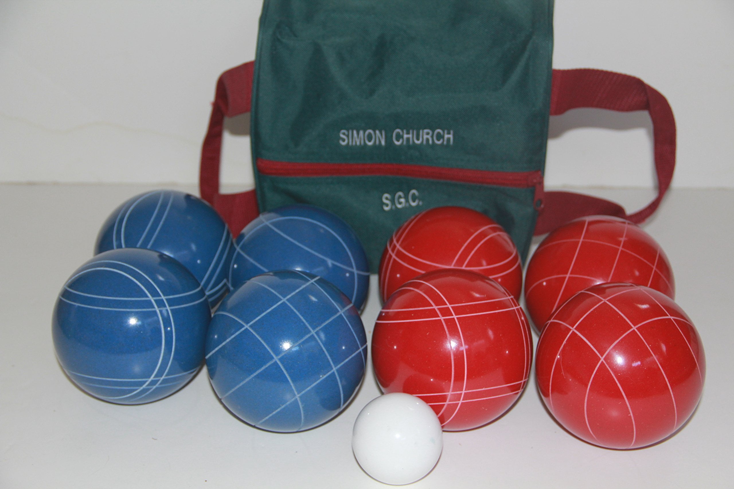Italian/American Made, 110mm EPCO Bocce Set - Rustic Blue/Red Balls and ...