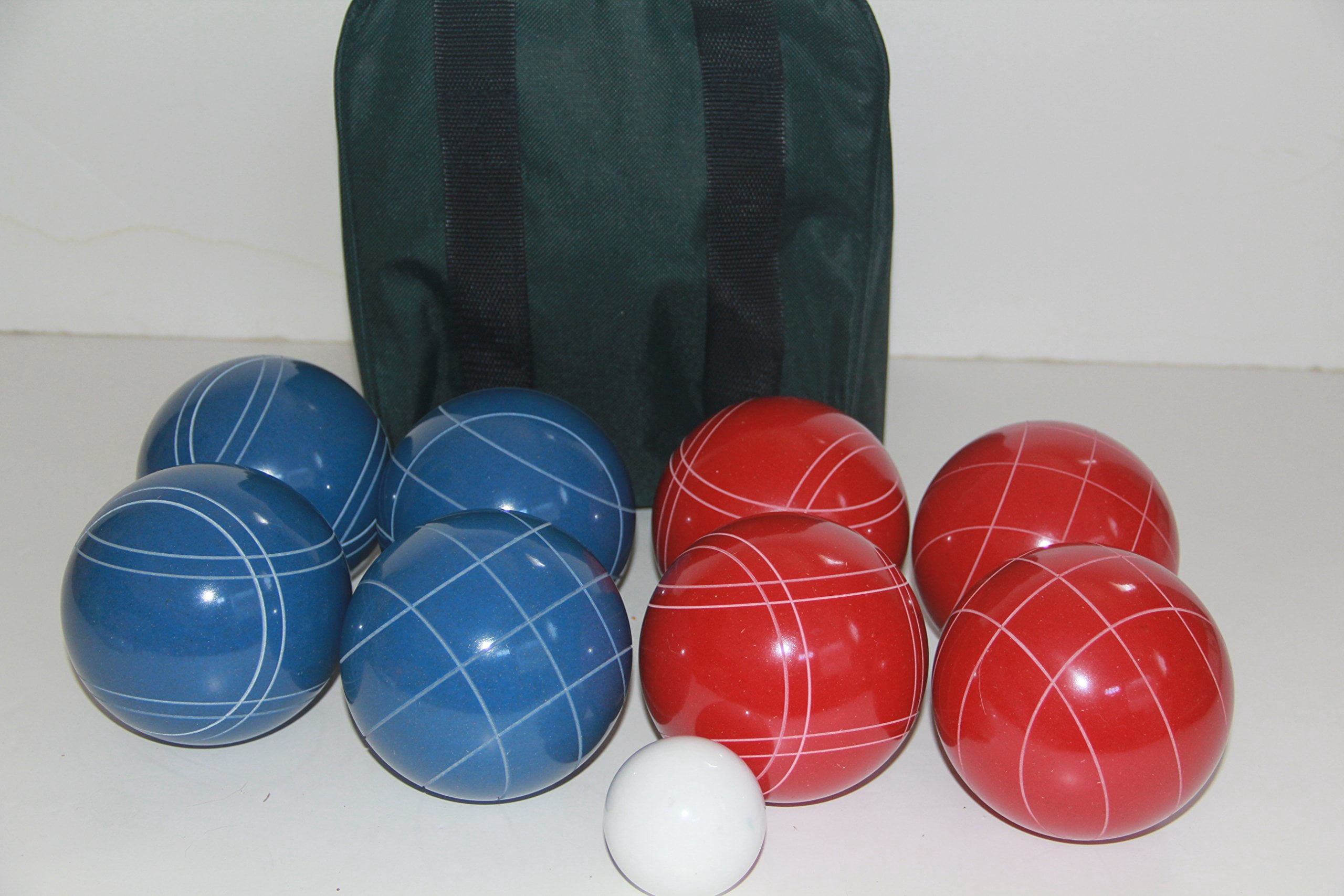 Italian/American Made, 110mm EPCO Bocce Set - Rustic Blue/Red Balls and ...