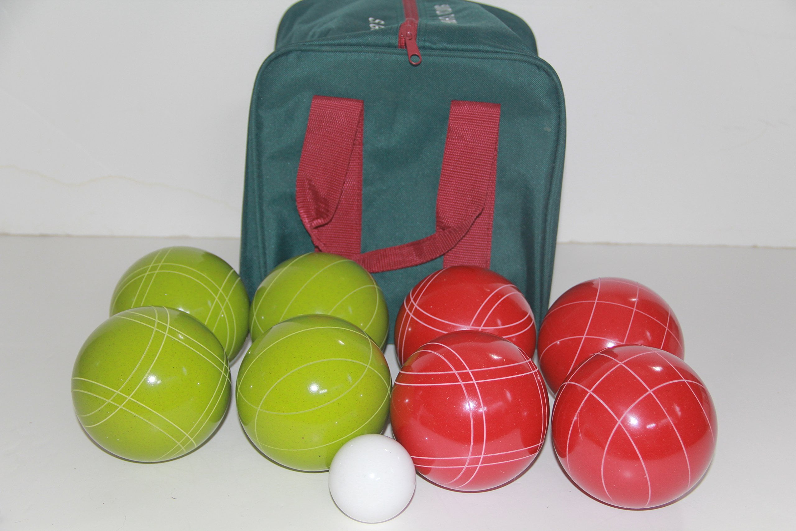 Italian/American Made, 110mm EPCO Bocce Set - Rustic Green/Orange Balls ...