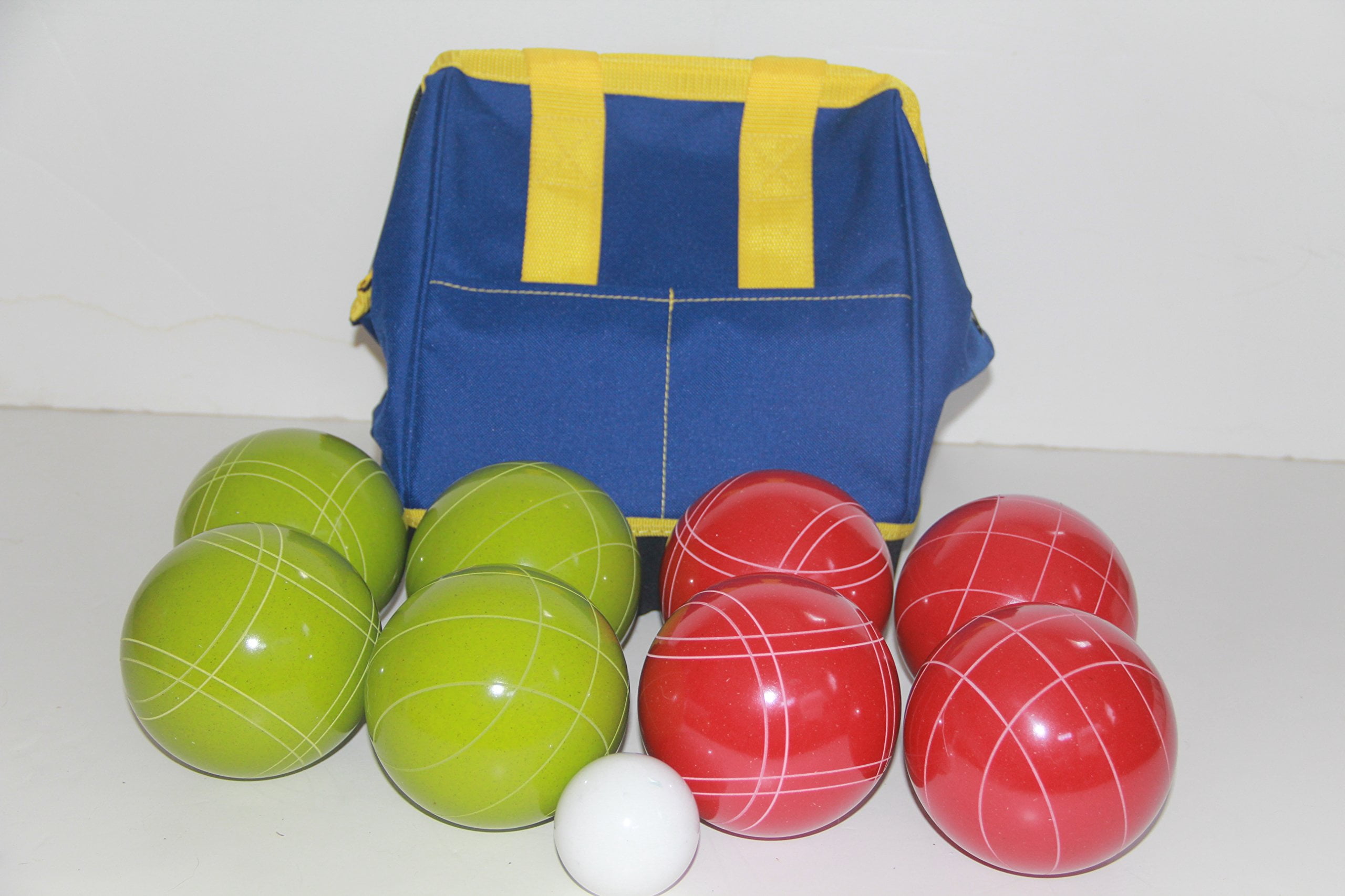 Italian/American Made, 110mm EPCO Bocce Set - Rustic Green/Red Balls ...
