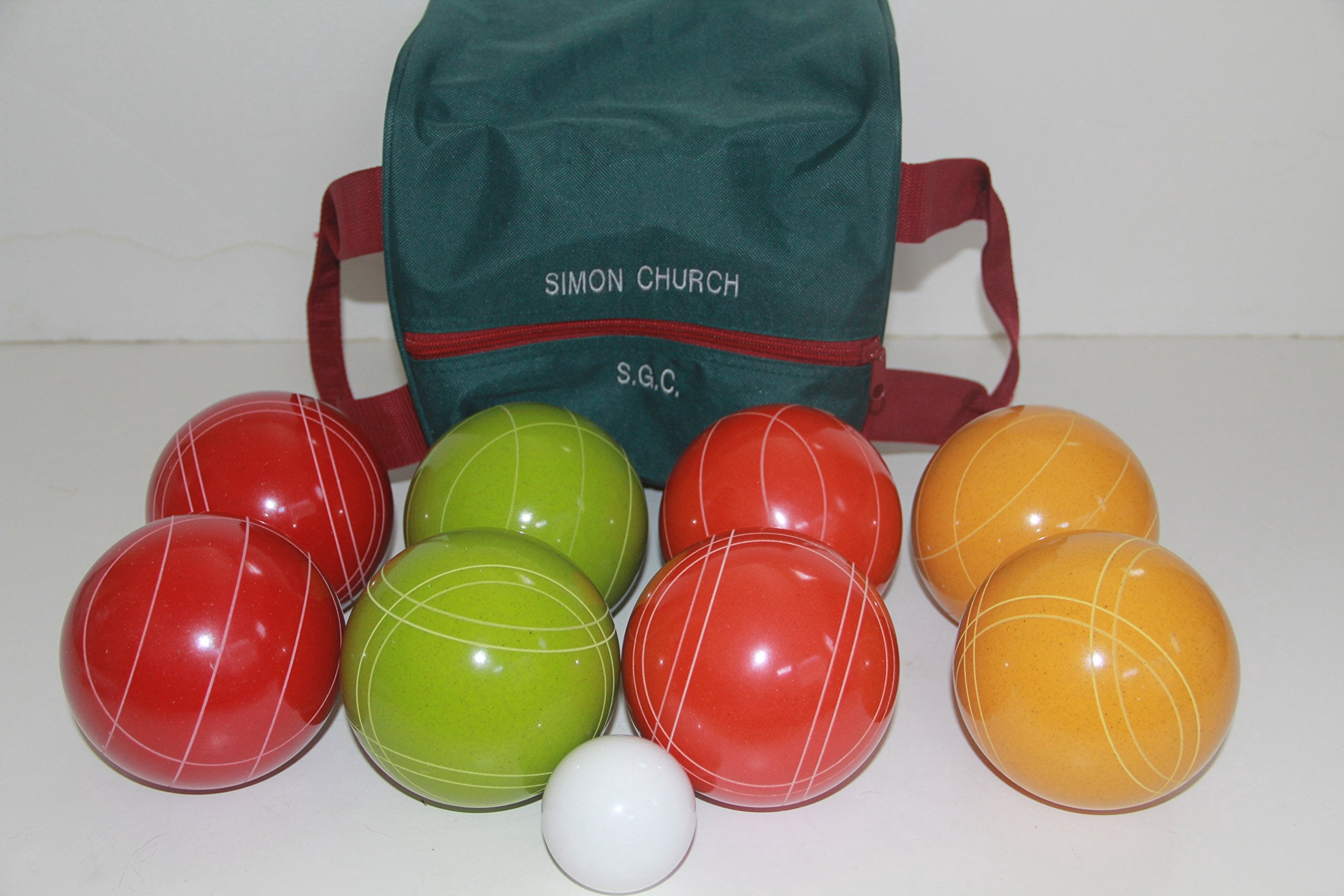 Italian/American Made, 110mm EPCO Bocce Set - Rustic Yellow/Orange/Red ...