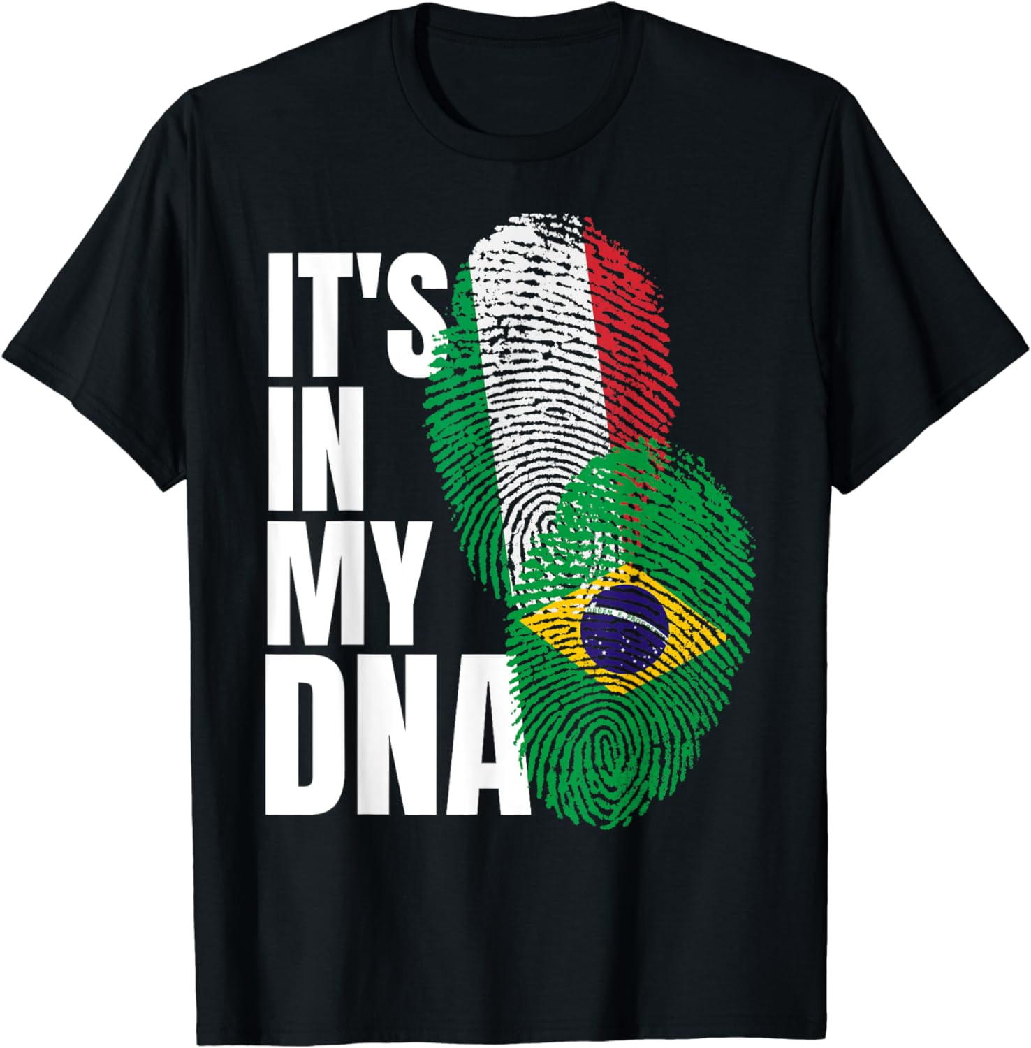 Italian And Brazilian Mix DNA Heritage Flag T-Shirt - Walmart.com