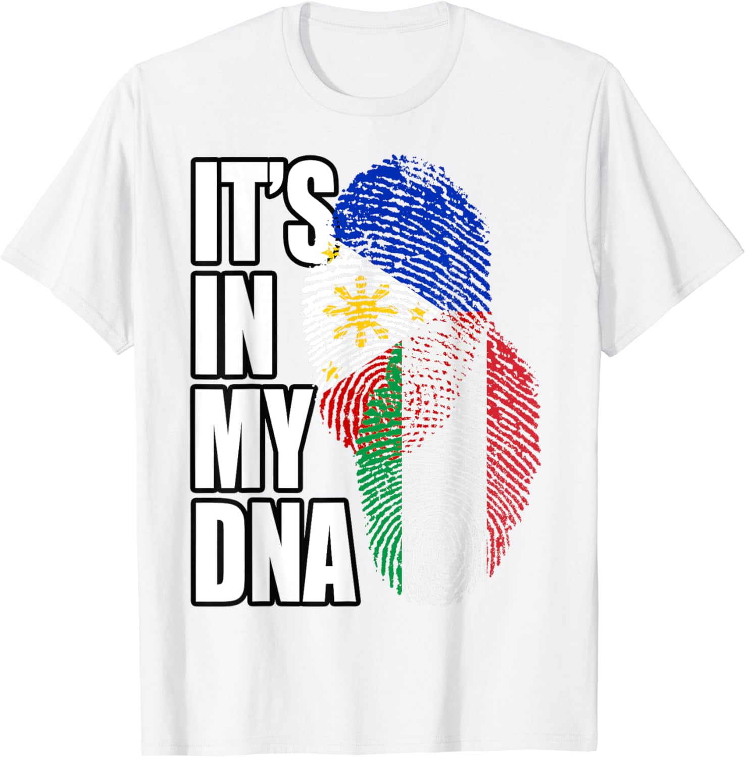 Italian And Filipino DNA Mix Flag Heritage T-Shirt - Walmart.com