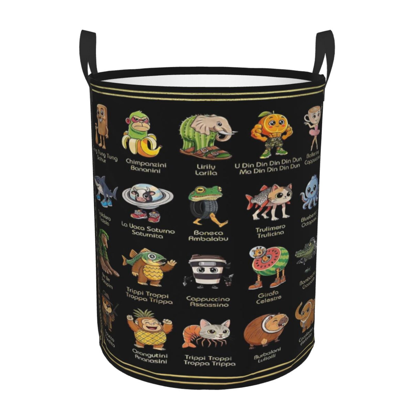 Italian Animal Brainro Laundry Hamper Circular Laundrys Basket ...