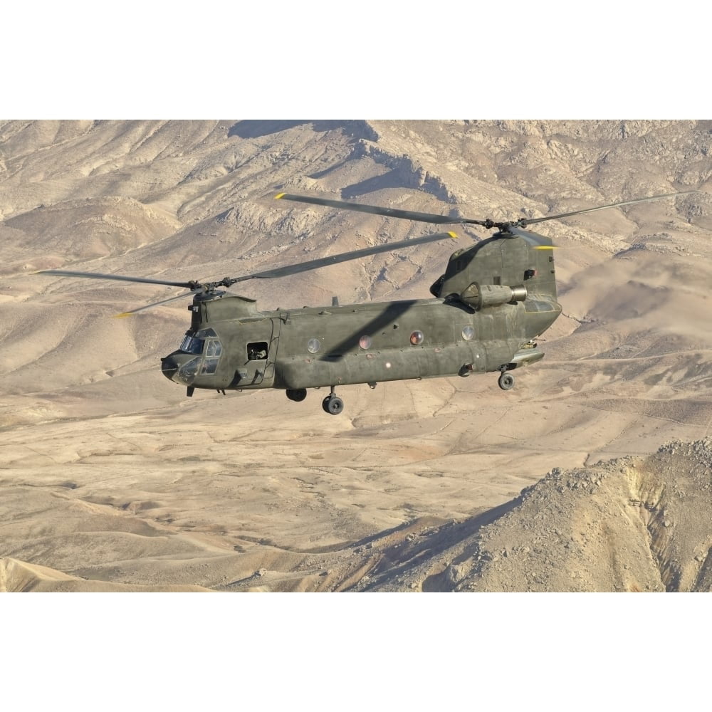 Italian Army CH-47C Chinook helicopter in flight over Afghanistan ...