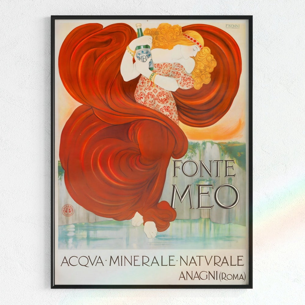 Italian Art Nouveau Poster For Mineral Water By Francesco Nonni, Print ...