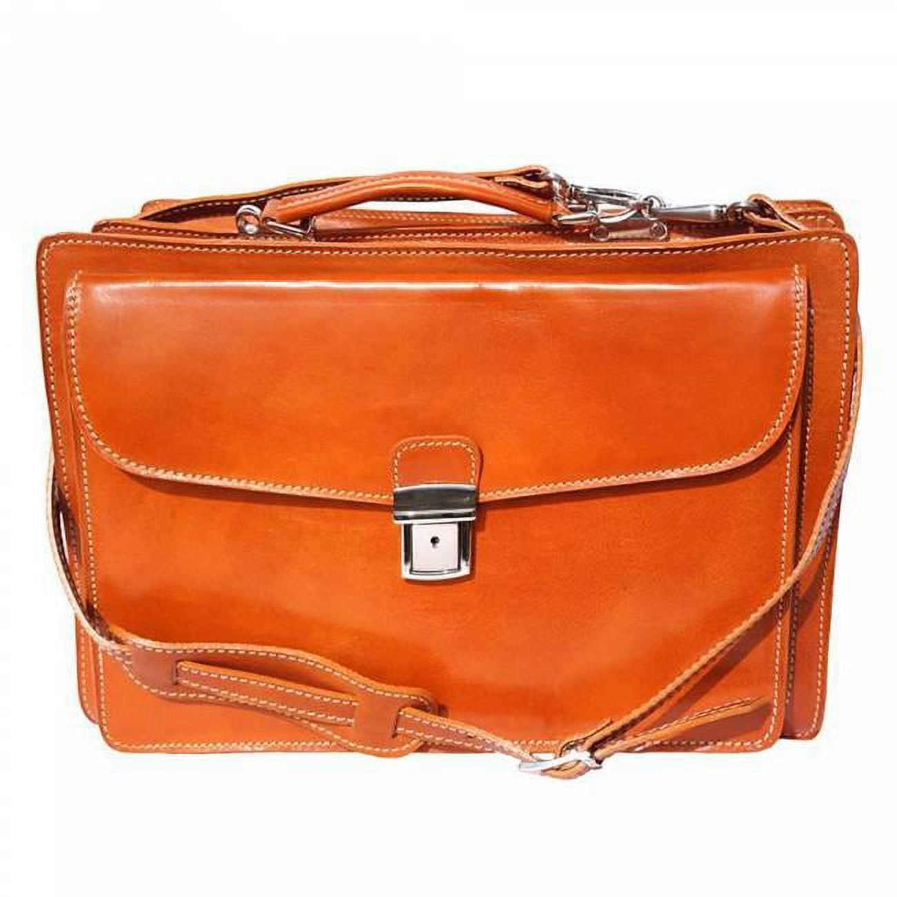 Italian Artisan 102-7621-Tan Unisex Luxury Handmade Leather Briefcase ...