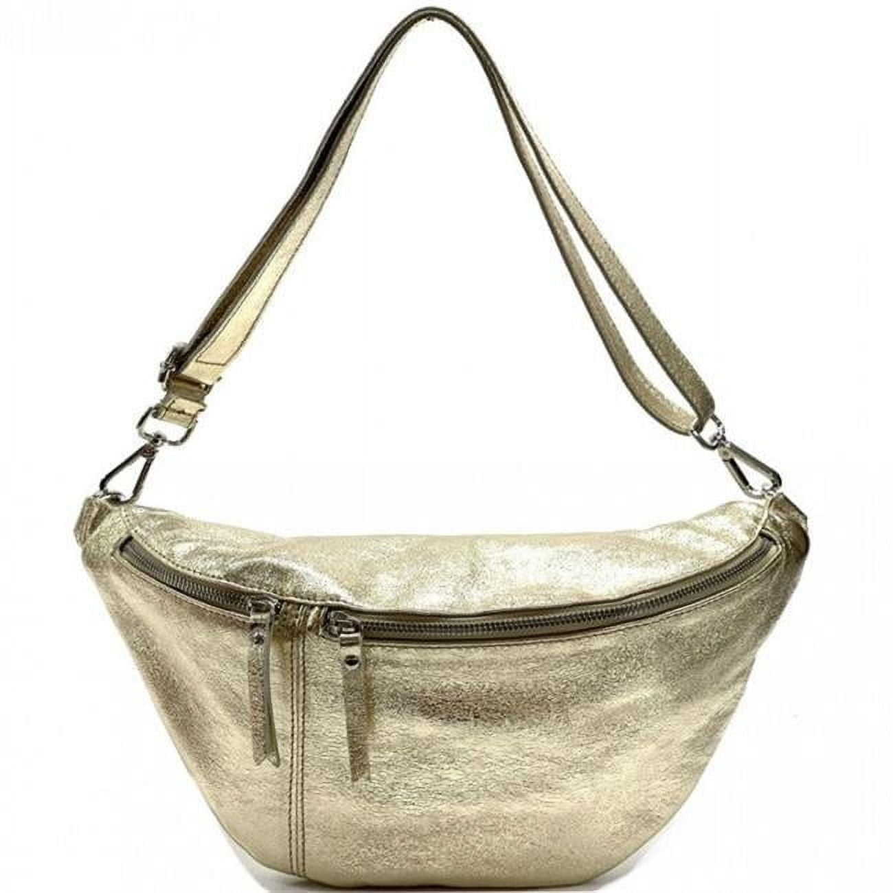 Italian Artisan Paola Leather Shoulder Fanny Pack, Golden - Small ...