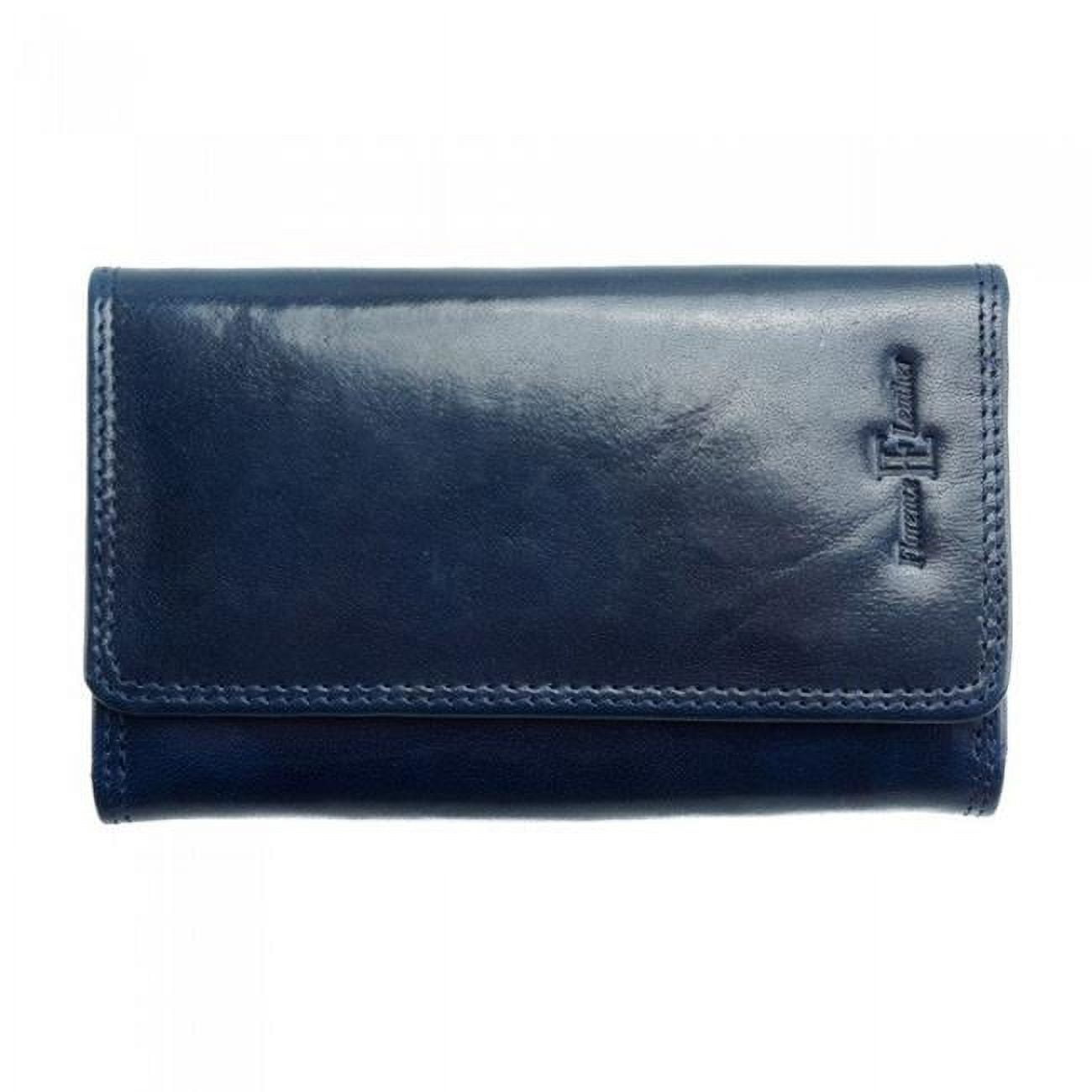 Italian Artisan Raffaella Womens Tri Fold Leather Wallet, Dark Blue ...