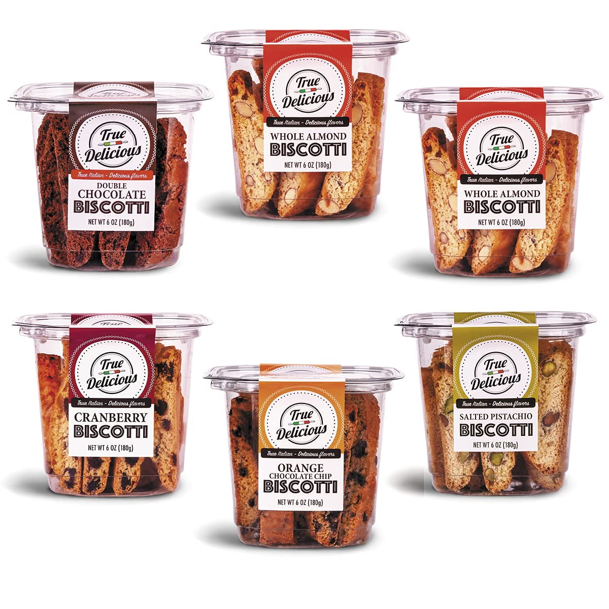 Italian BISCOTTI COLLECTION 6-Pack, Artisanal Cookies, Assorted Flavors ...