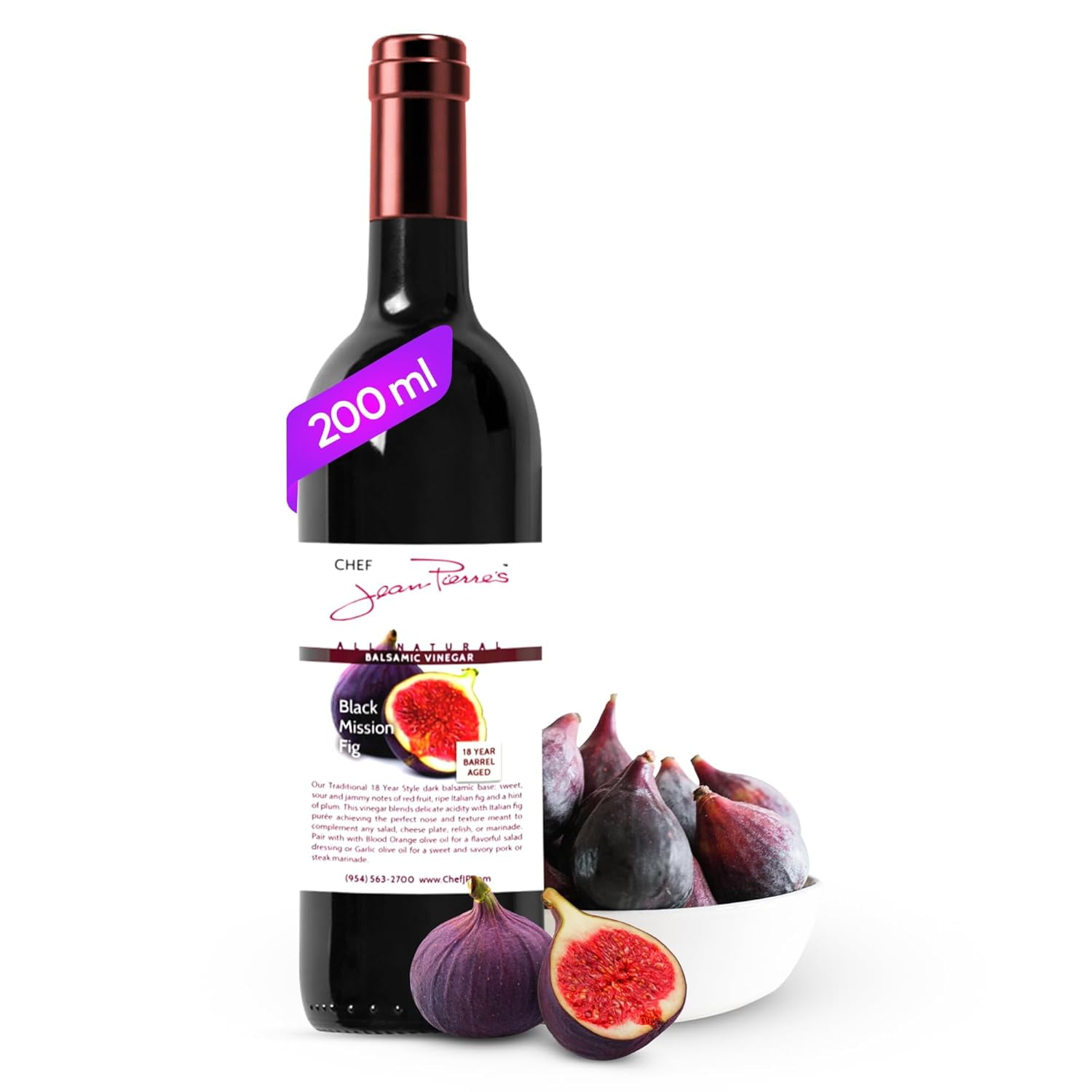 Italian Balsamic Vinegar - 200ml (7oz) Rich Black Mission Fig Flavor ...