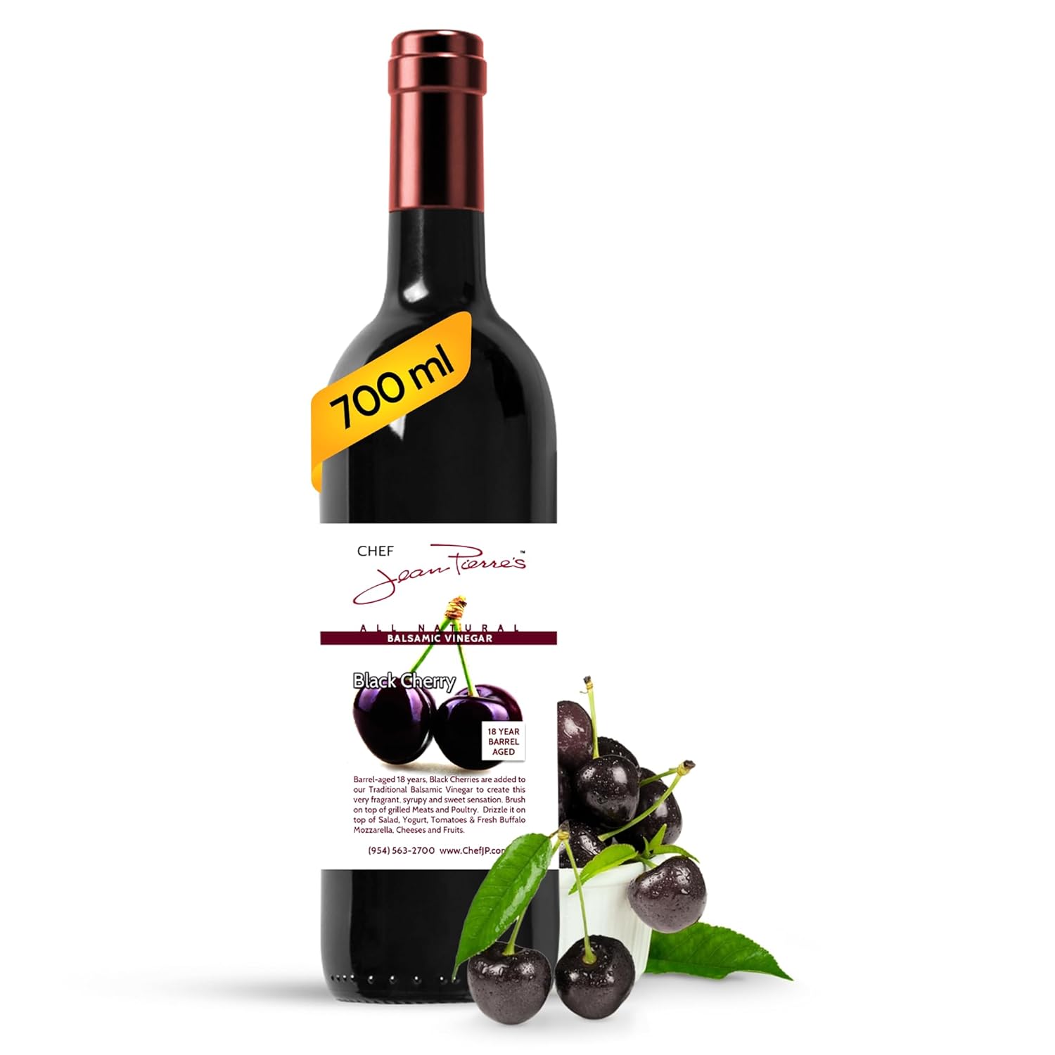 Italian Balsamic Vinegar - 750ml (25oz) Rich Black Cherry Flavor, 18 ...