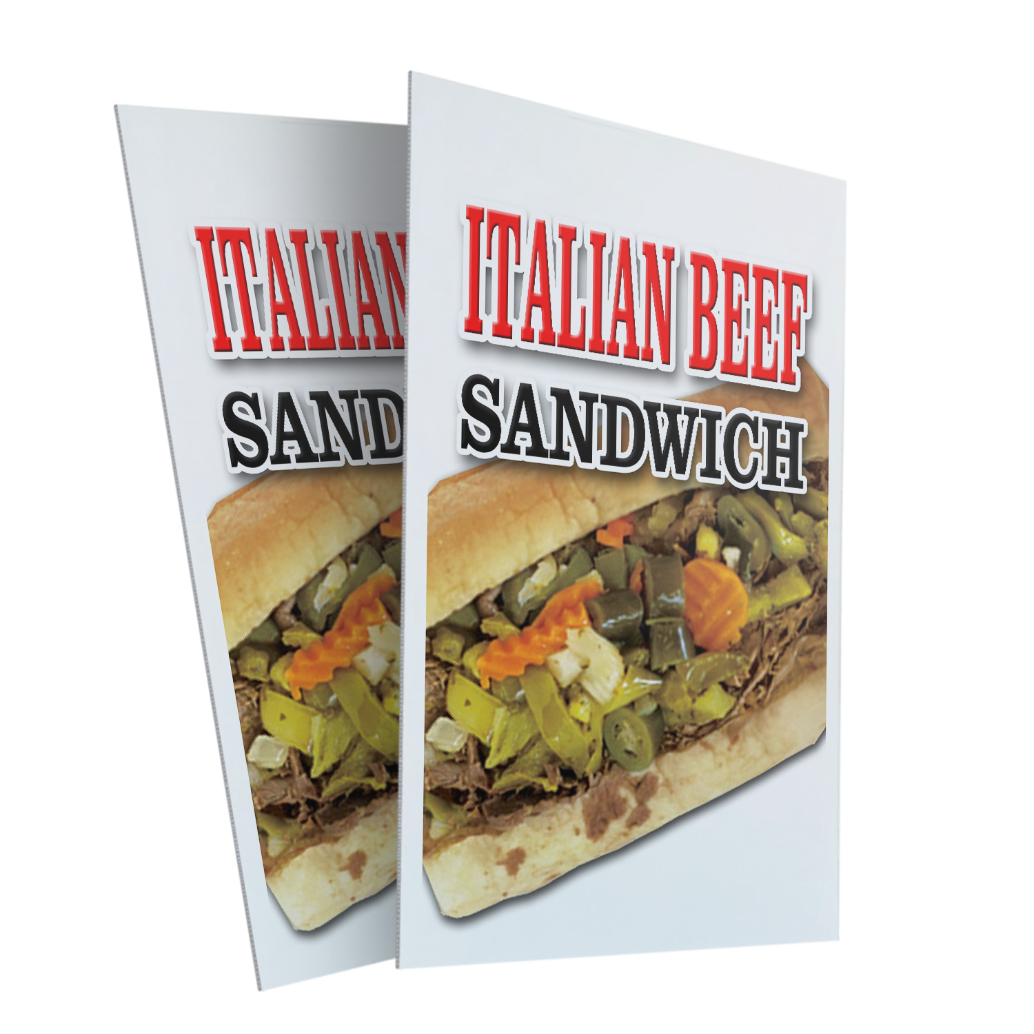 Italian Beef Sandwich (2-PACK) 24" x 36" Plastic Signs | Sign Insert ...