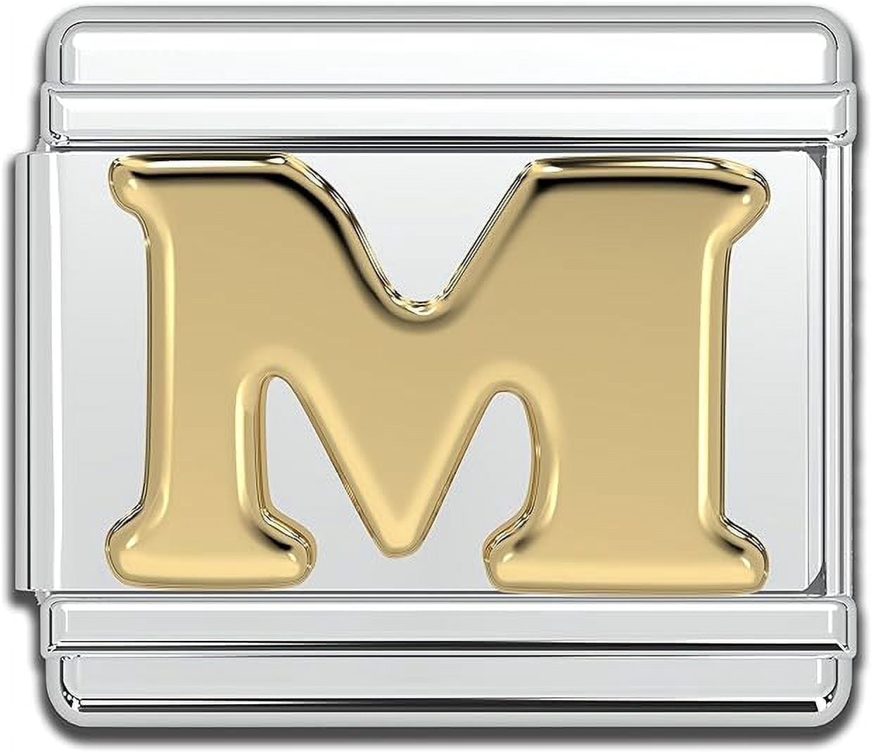 Italian Bracelet Letter Charms, 9mm Gold Stainless Steel Letter Initial ...