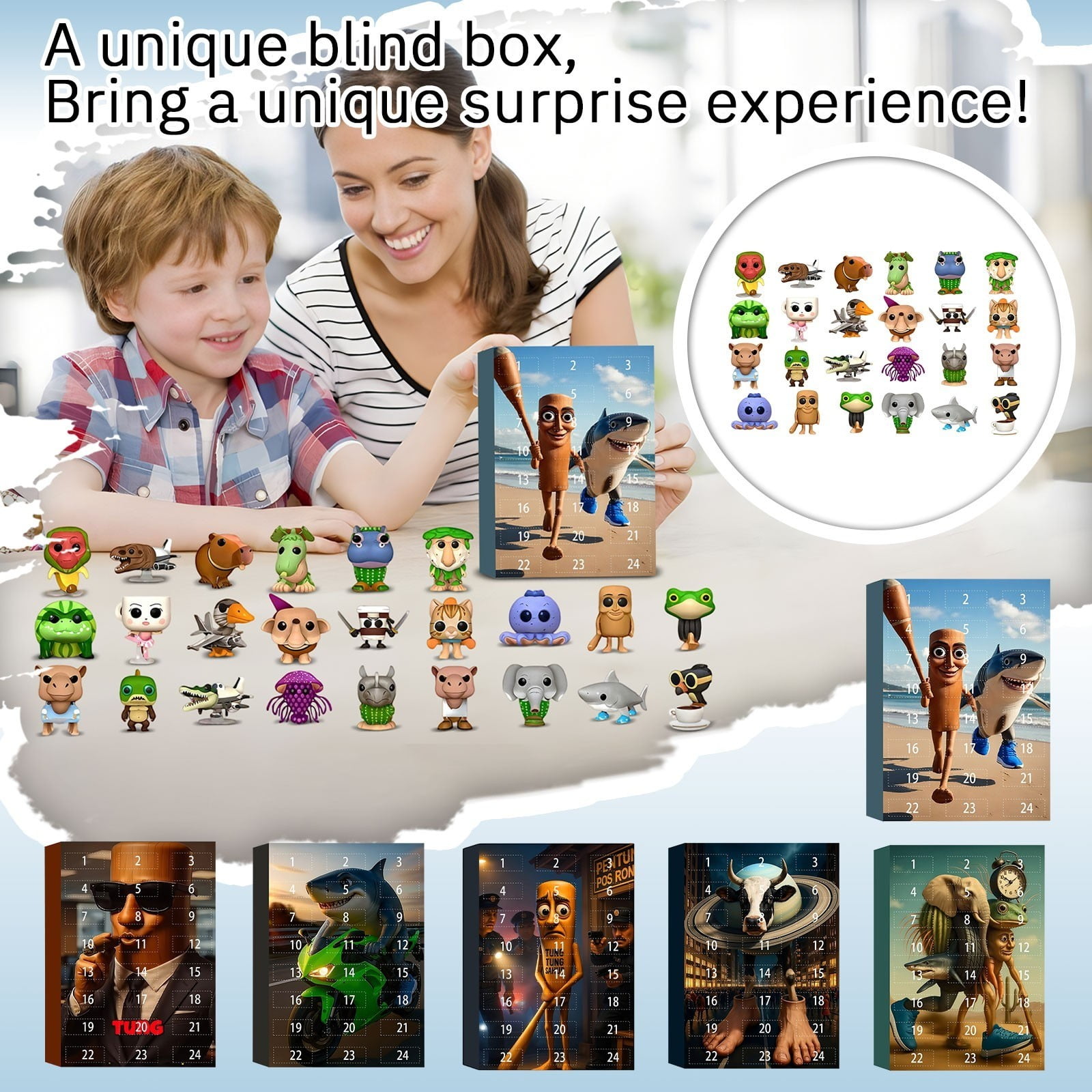 Italian Brainrot 24 Figure Blind Box – Mystery 3D Art Toys for Fans ...