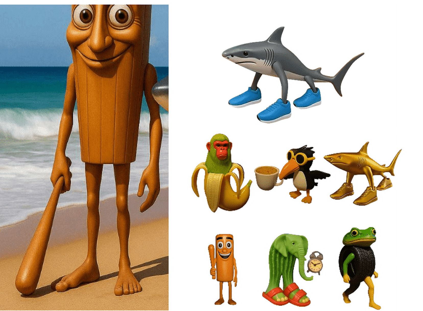 Italian Brainrot 6" Figure - Tralalero Tralala Meme Collectible - Non ...