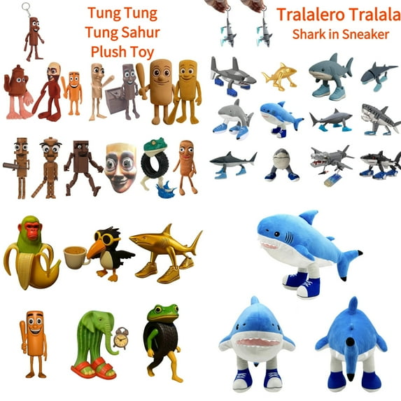 Italian Brainrot Animals Collection Resin Figure 6 Inch Tralalero Tralala Tralalero Tralala ...