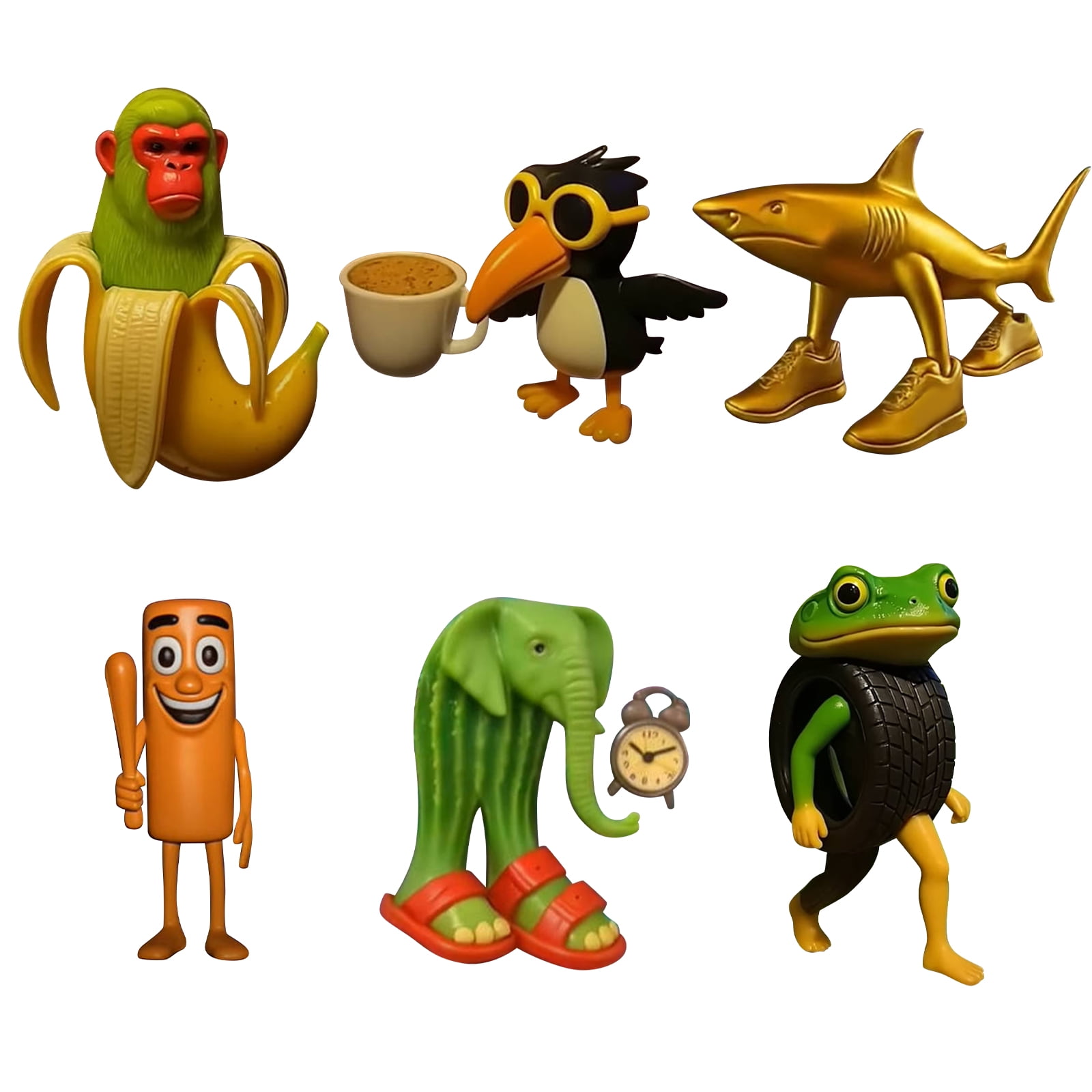 Italian Brainrot Animals Toy Collection Figure Toys, 6" Non-movable AI ...