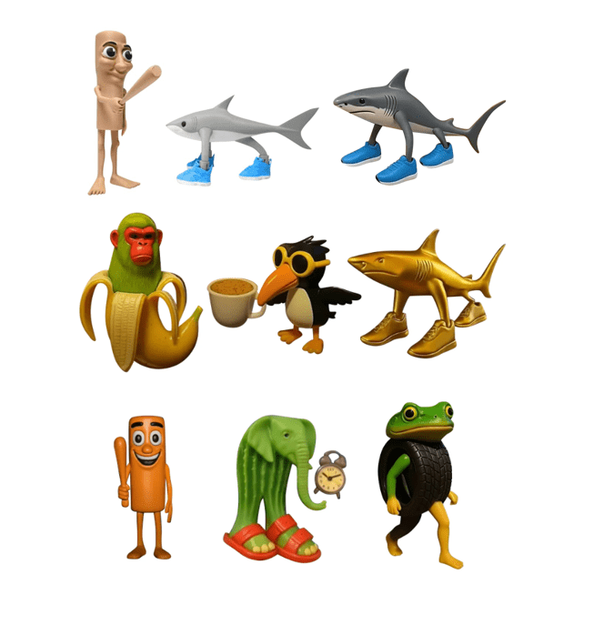 Italian Brainrot Animals Toys Tung Tung Tung Sahur Collection Figure ...