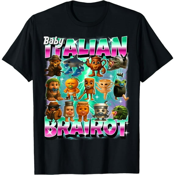 Italian Brainrot Baby Ai Generated Animals Gen Z For Kids T-Shirt,Black ...