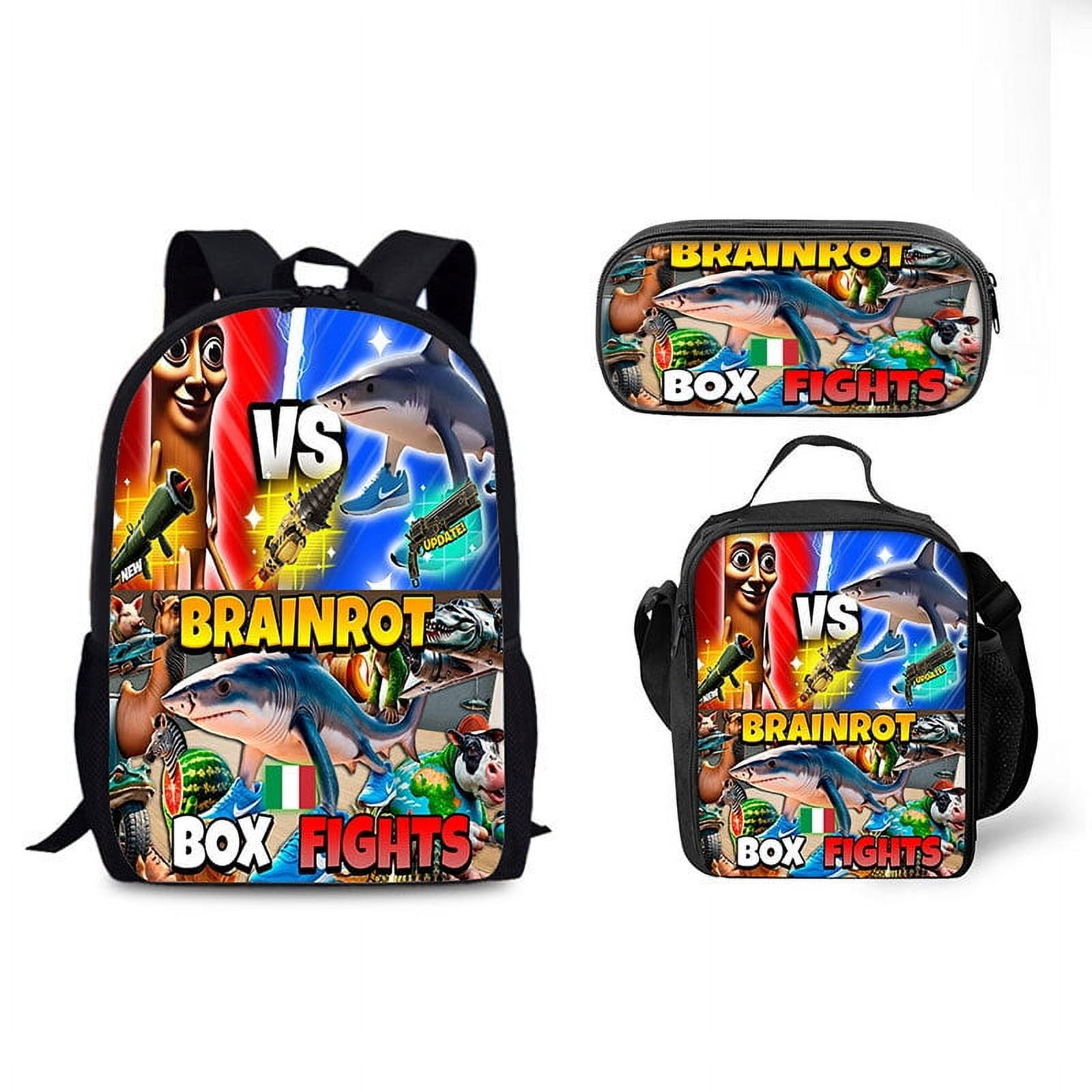 Italian-Brainrot Backpack Lunch Bag Pencil Case Three-piece Set ...