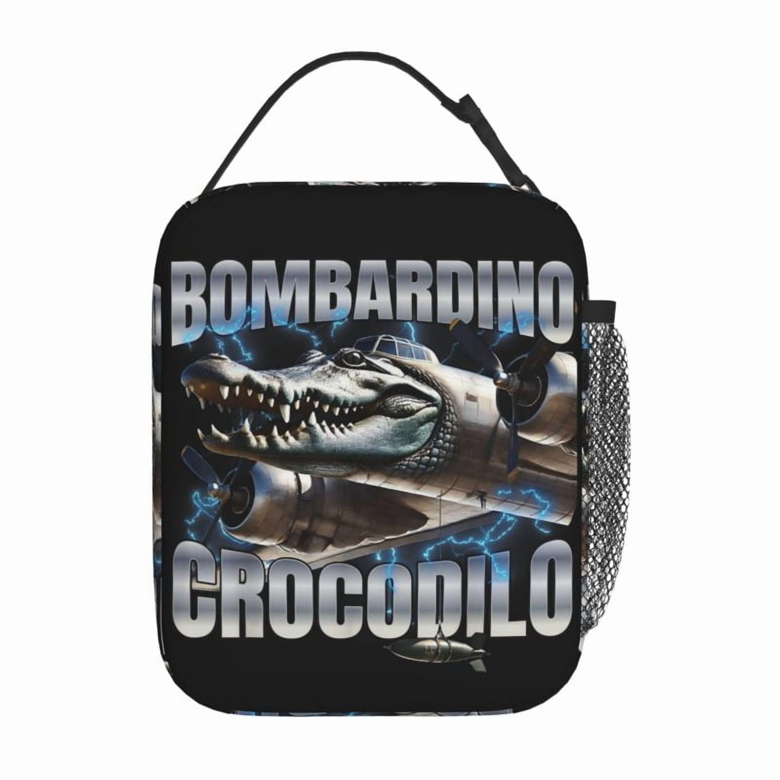 Italian Brainrot Bombardiro Crocodilo Insulated Lunch Bag Large ...