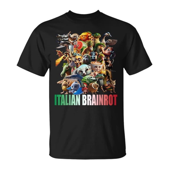 Italian Brainrot Characters Meme Popular Trend Gen Z TShirt - Walmart.com