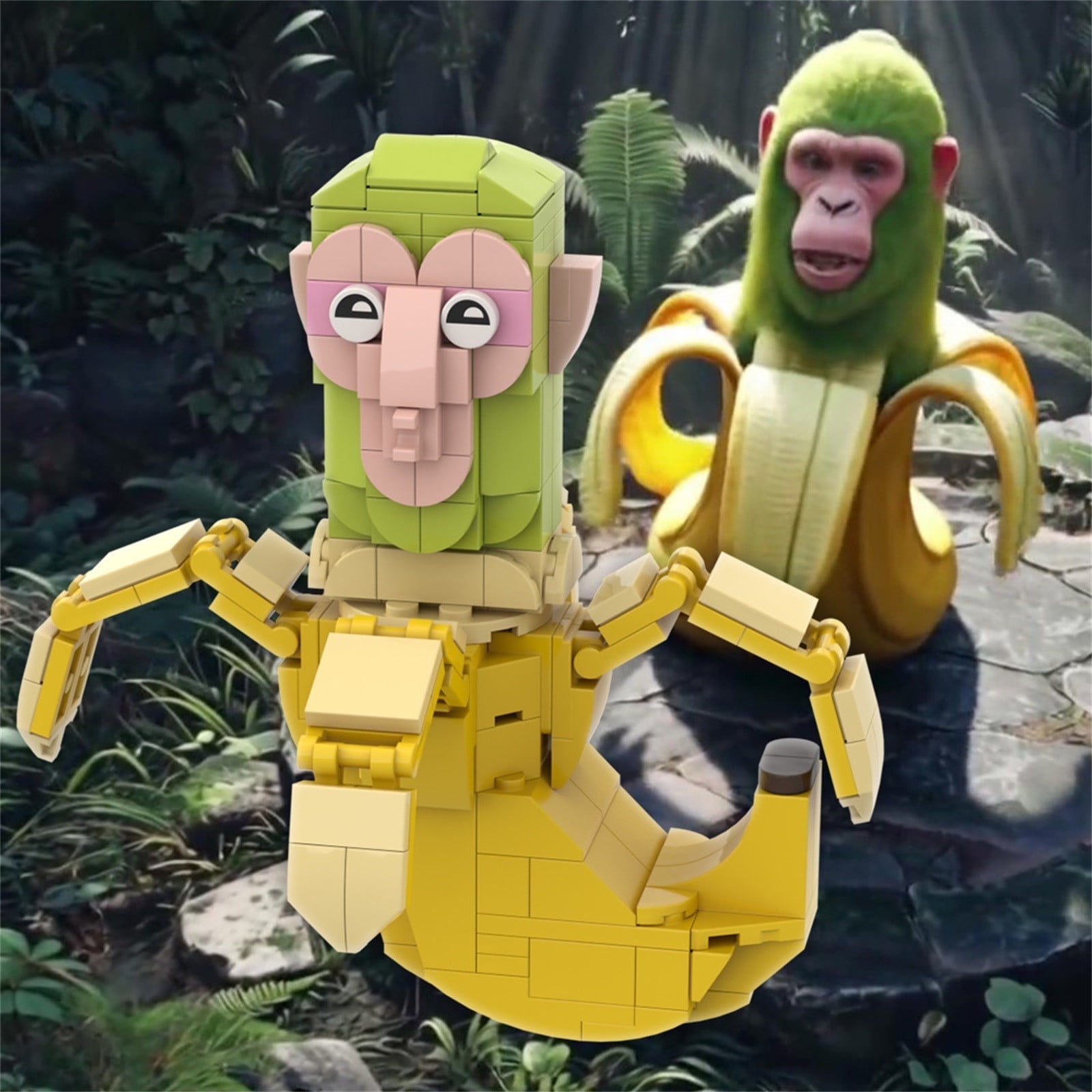 Italian Brainrot Chimpanzini Bananini Building Blocks AI Italian Animals Monkey Bricks ...