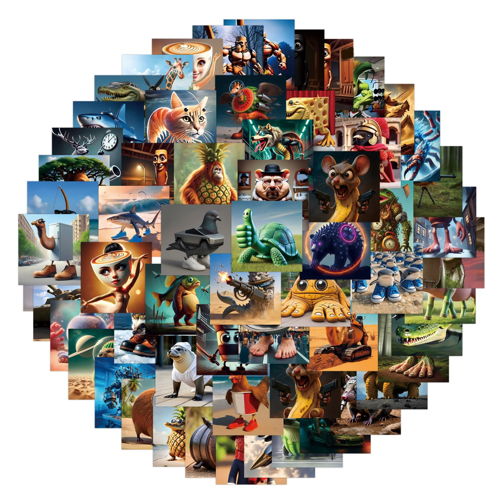 Italian Brainrot Funny Stickers Tralalero Tralala Italian Brainrot ...