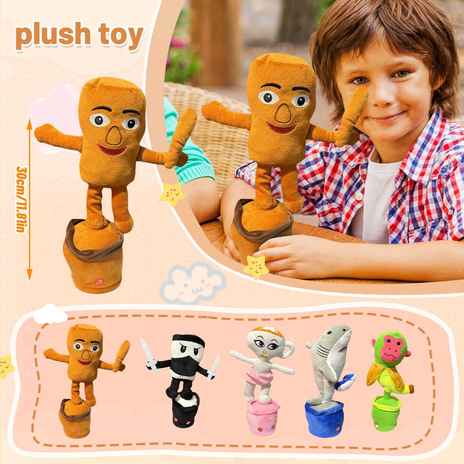 Italian Brainrot Inspired Plush Toy 11 Inches Tung Tung Tung Sahur ...