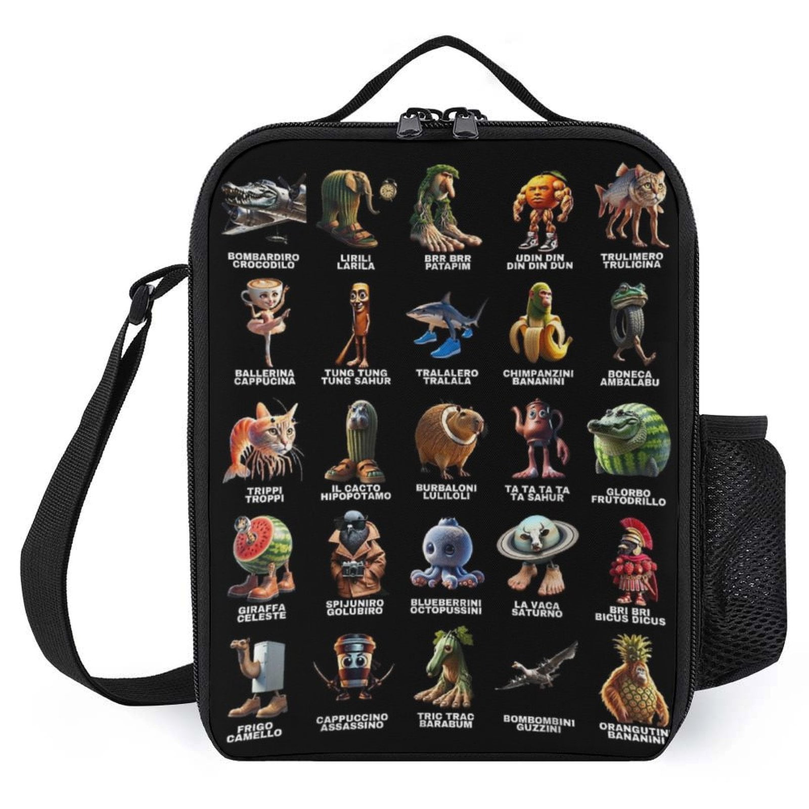 Italian Brainrot Insulated Lunch Bag Large Capacity Lunch Tote Reusable ...