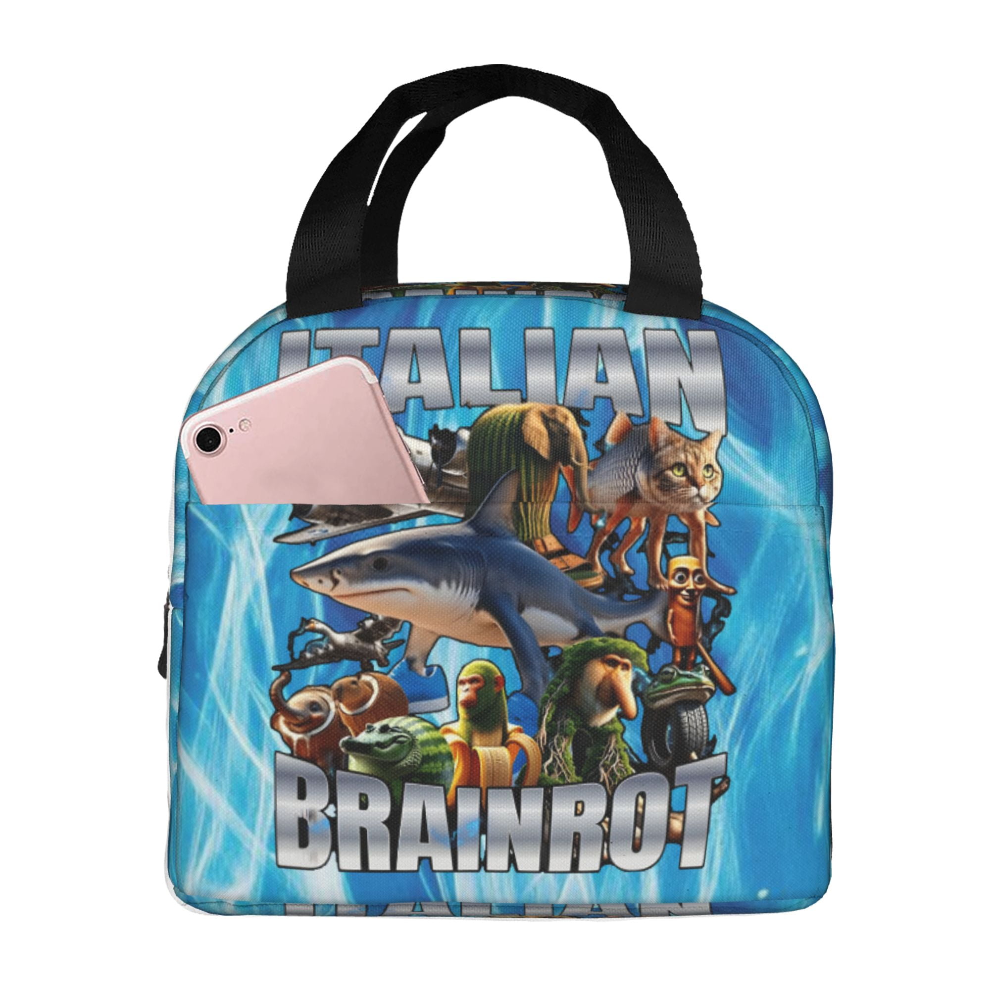 Italian Brainrot Lunch Bag Tote Bag Insulated Lunch Box Picnic Beach ...