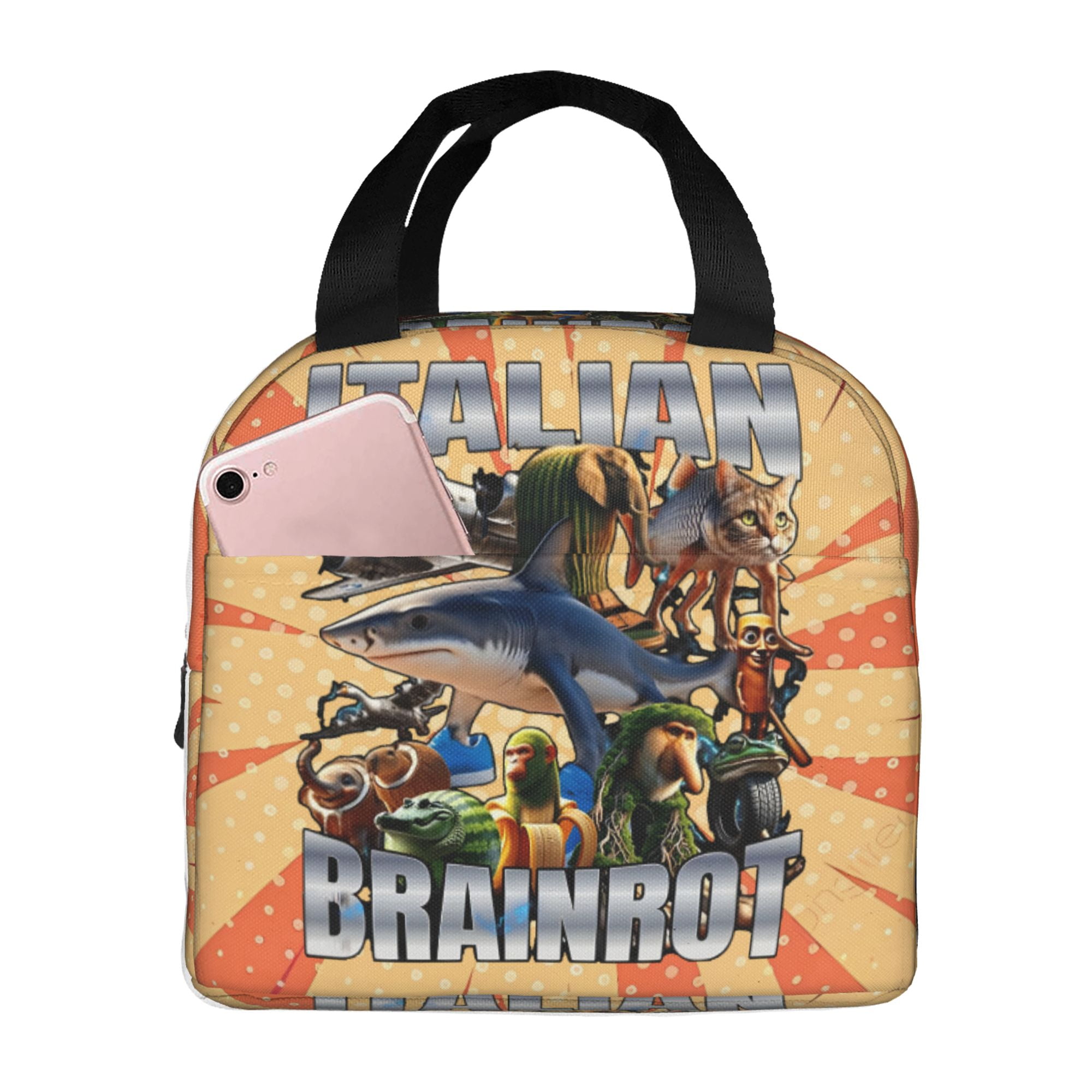 Italian Brainrot Lunch Bag Tote Bag Insulated Lunch Box Picnic Beach ...