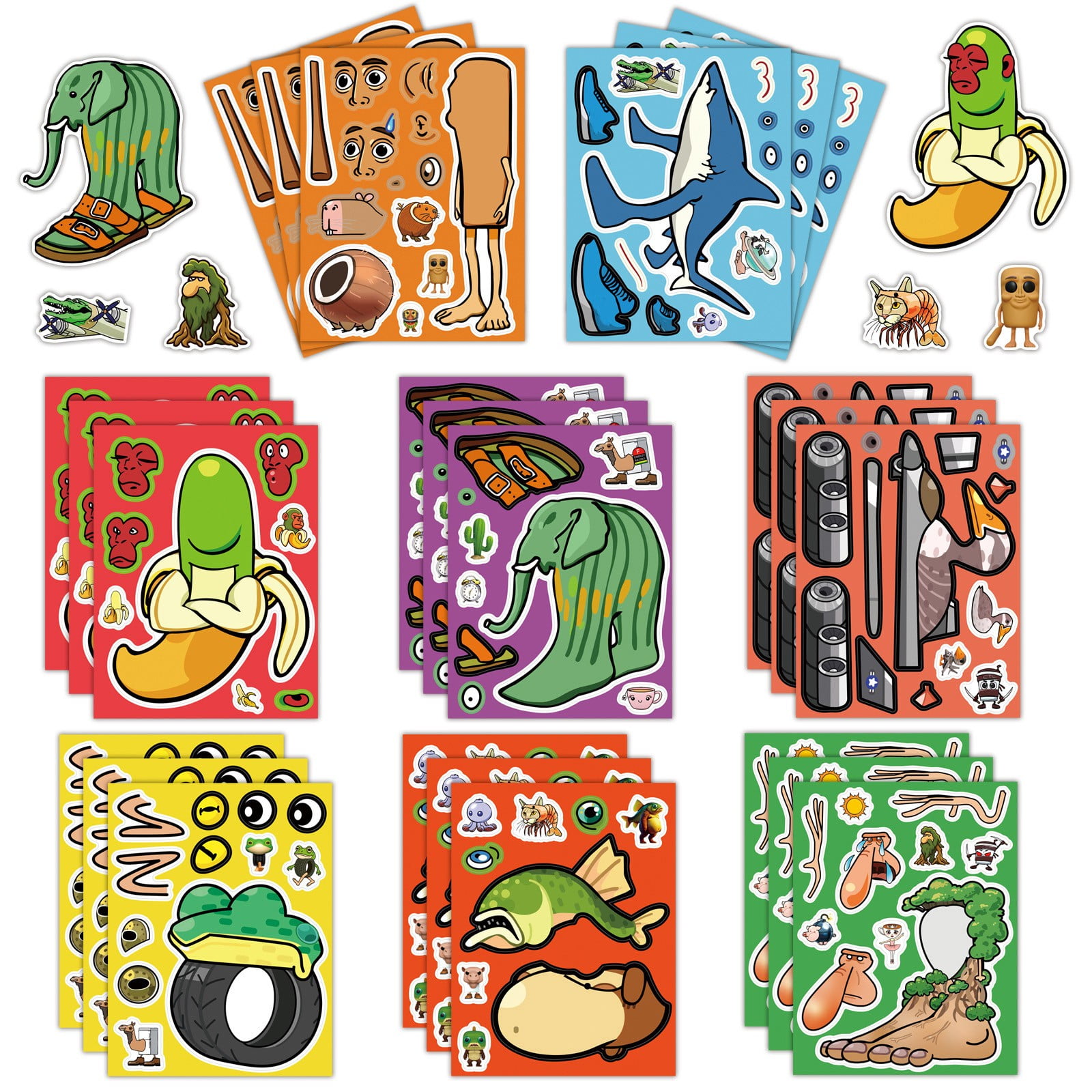 Italian Brainrot Make a Face Stickers,24Sheets AI Italian Animals ...