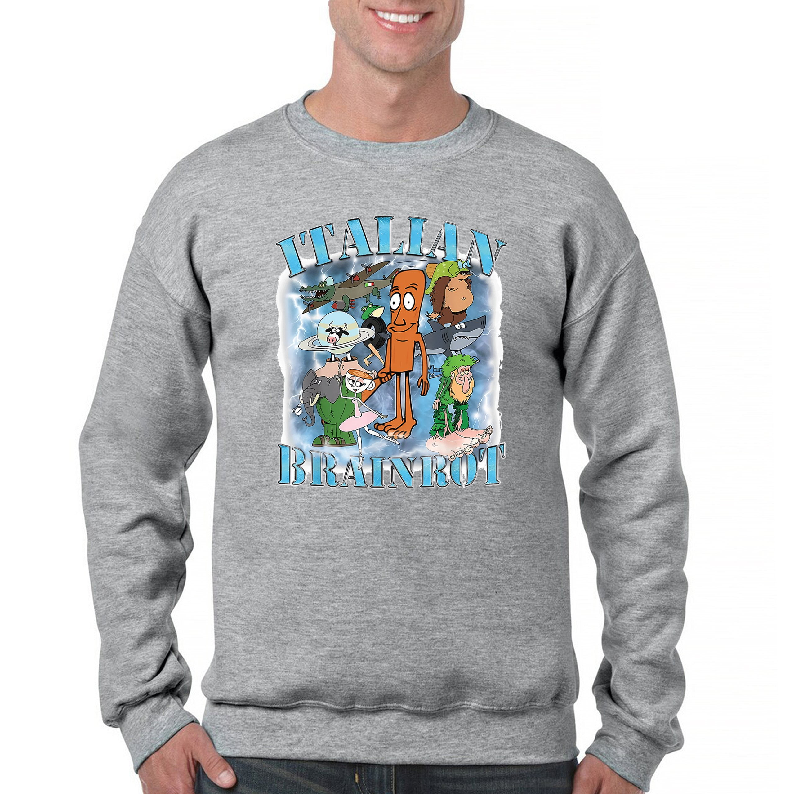 Italian Brainrot Meme Crewneck Sweatshirt Funny Gen Z Alpha Internet ...