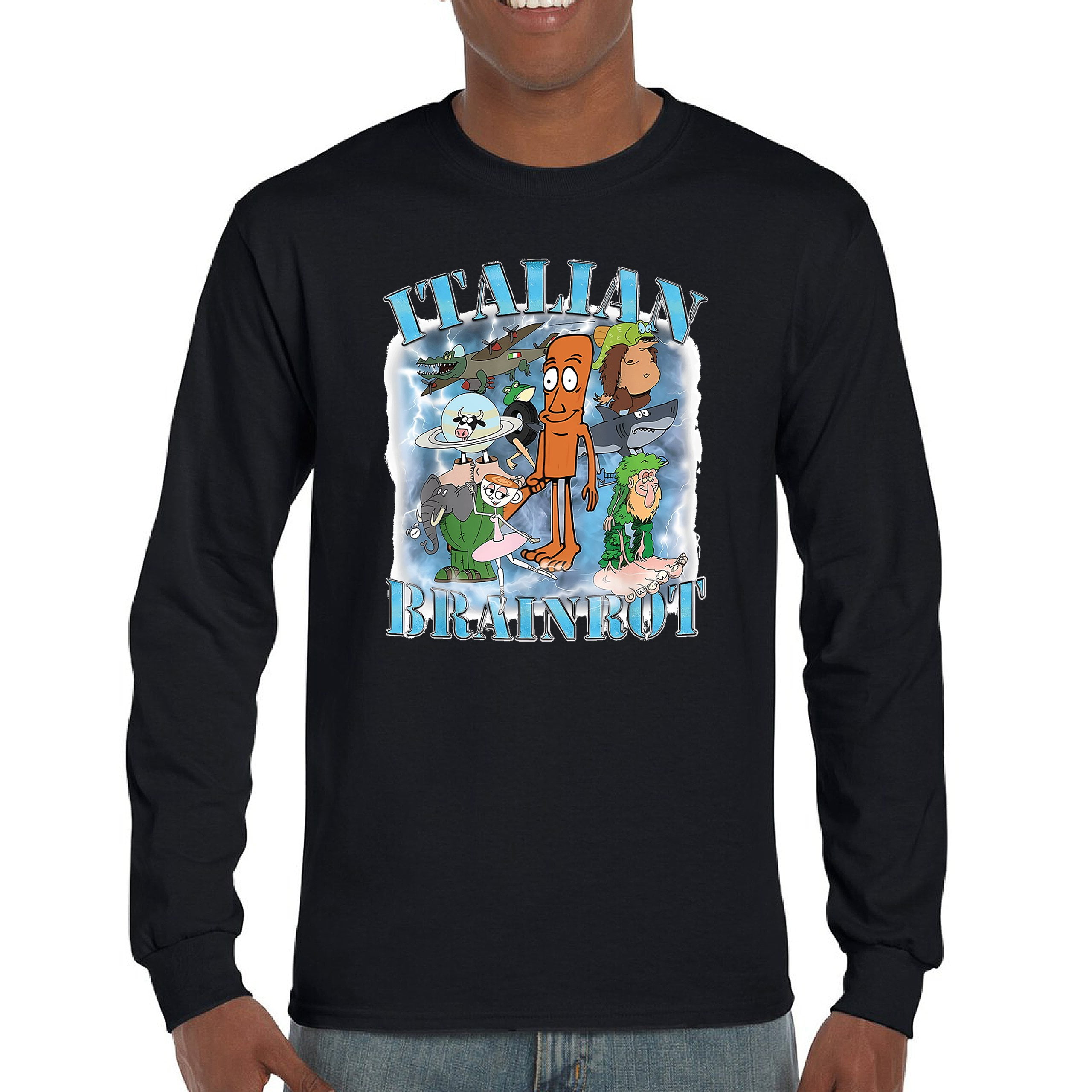 Italian Brainrot Meme Long Sleeve T-shirt Funny Gen Z Alpha Internet ...