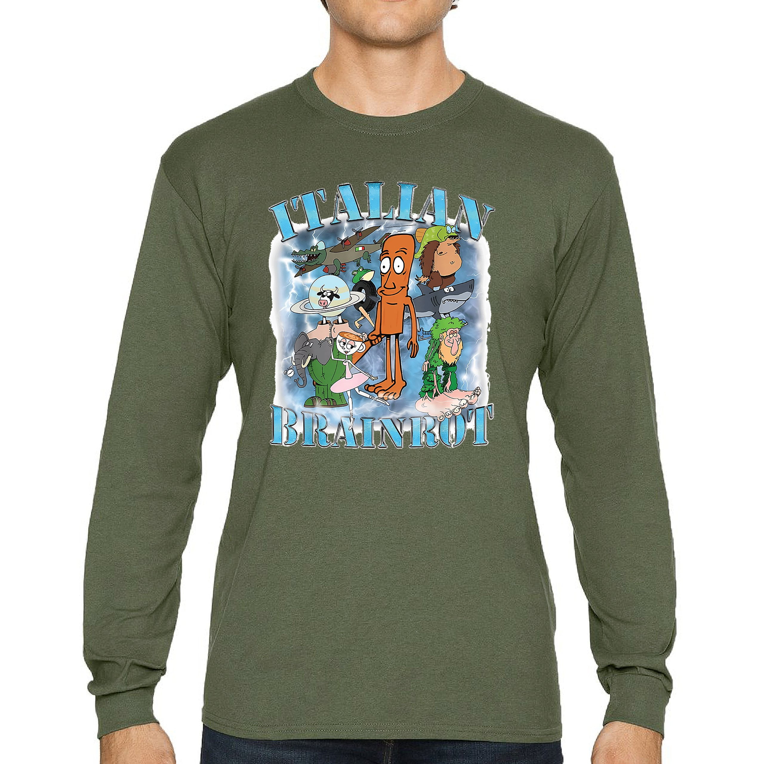 Italian Brainrot Meme Long Sleeve T-shirt Funny Gen Z Alpha Internet ...