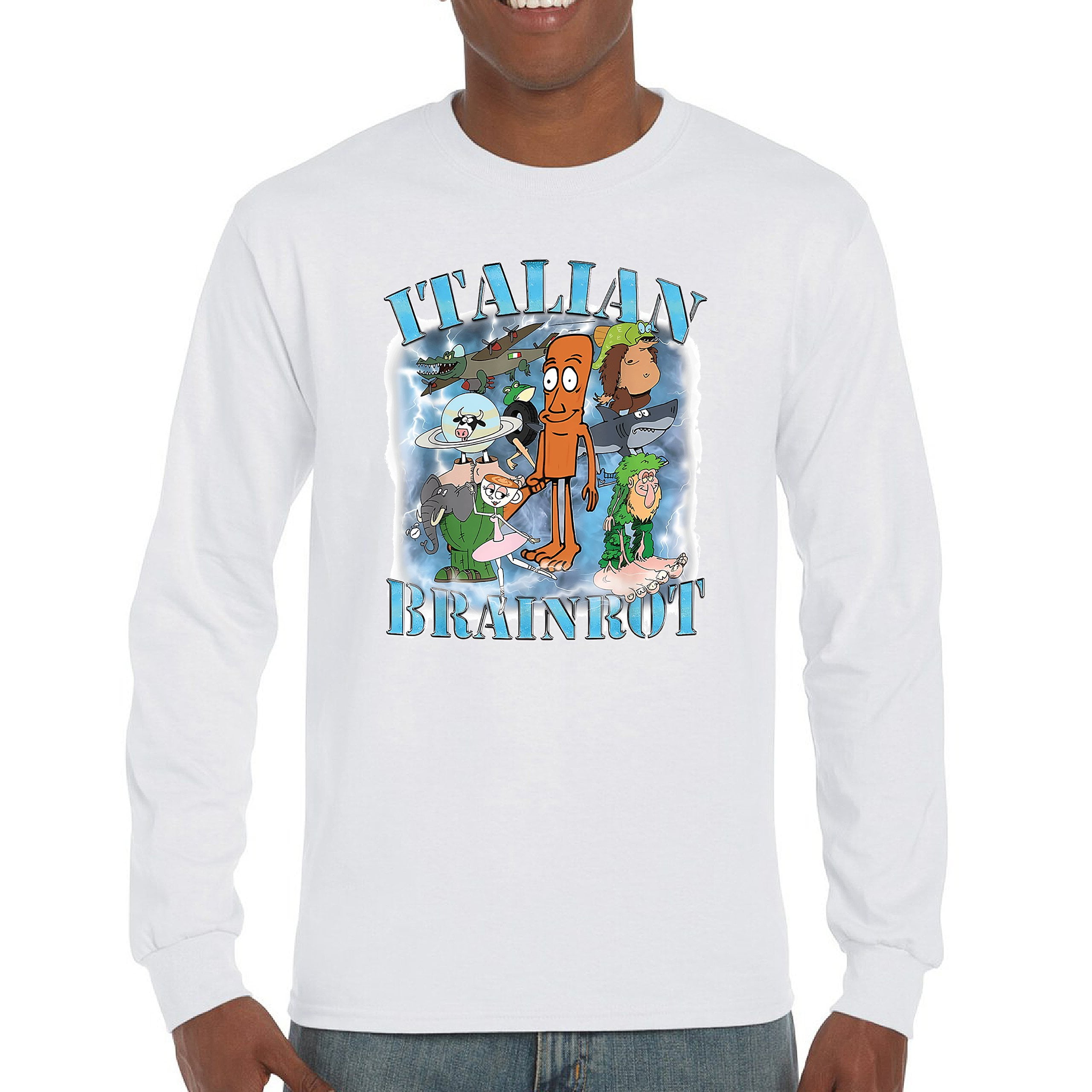 Italian Brainrot Meme Long Sleeve T-shirt Funny Gen Z Alpha Internet ...