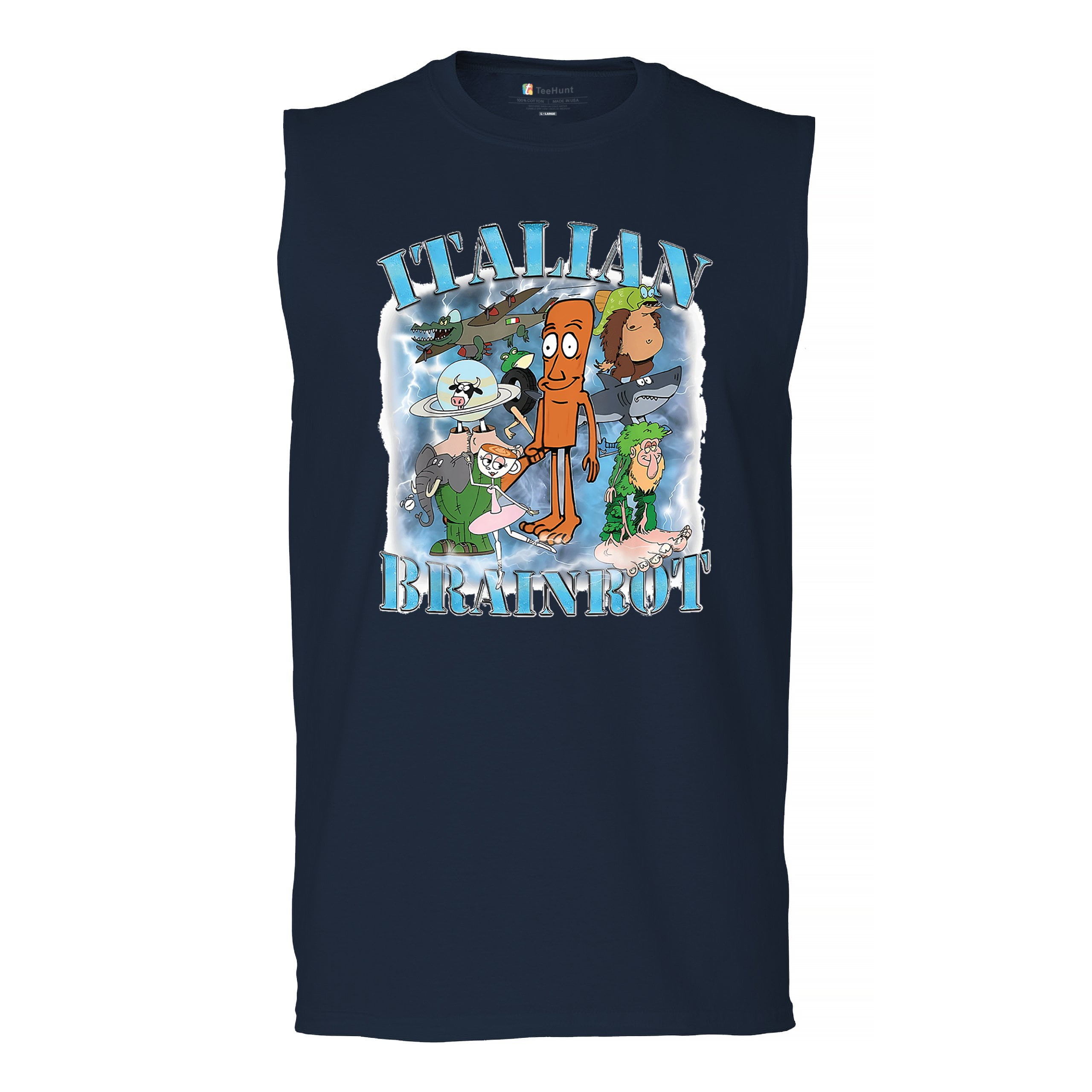 Italian Brainrot Meme Men's Muscle Shirt Funny Gen Z Alpha Internet ...