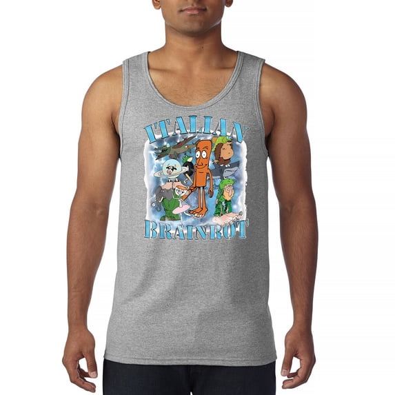 Italian Brainrot Meme Men's Tank Top Funny Gen Z Alpha Internet Meme ...