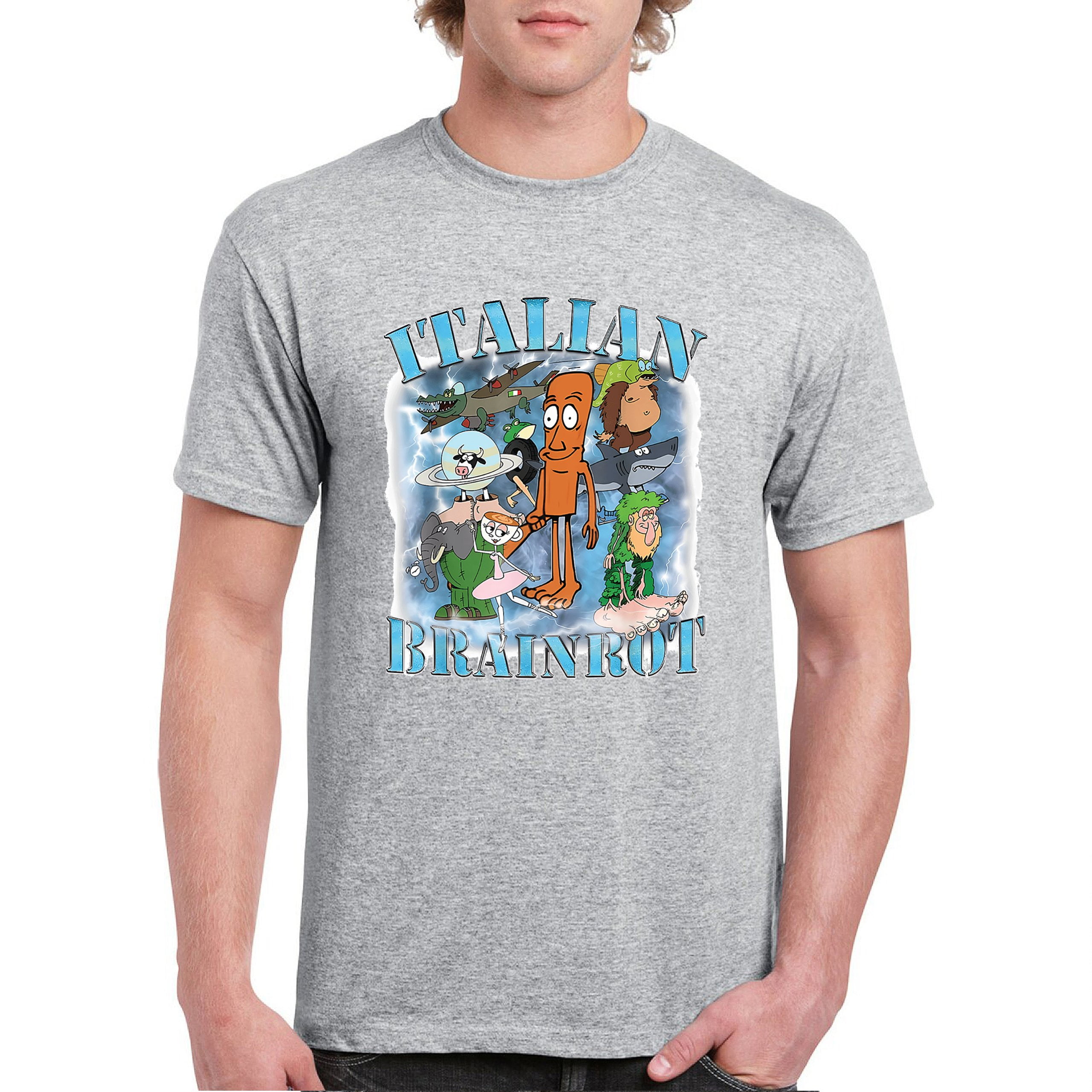 Italian Brainrot Meme T-shirt Funny Gen Z Alpha Internet Meme Vibe Men ...