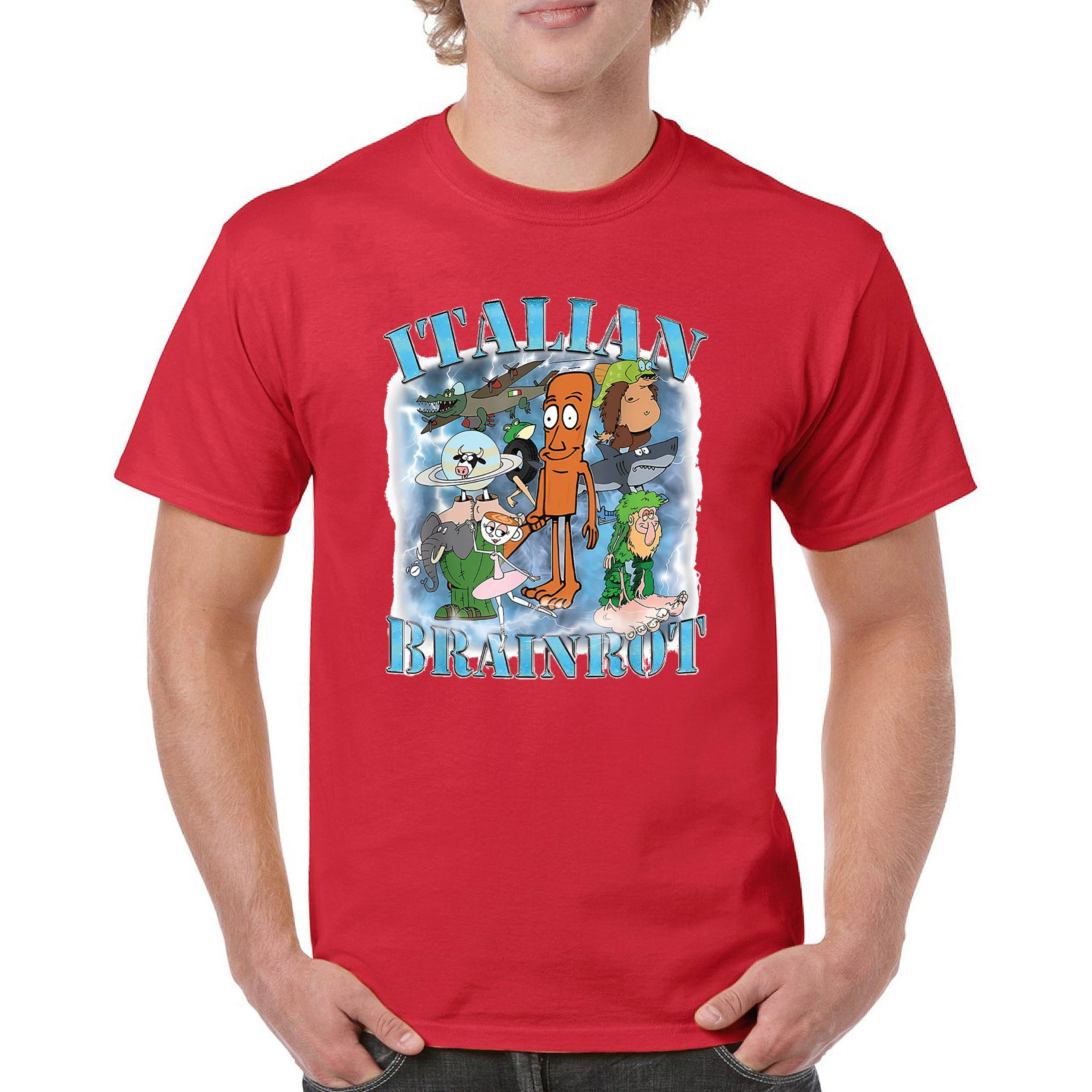 Italian Brainrot Meme T-shirt Funny Gen Z Alpha Internet Meme Vibe Men ...