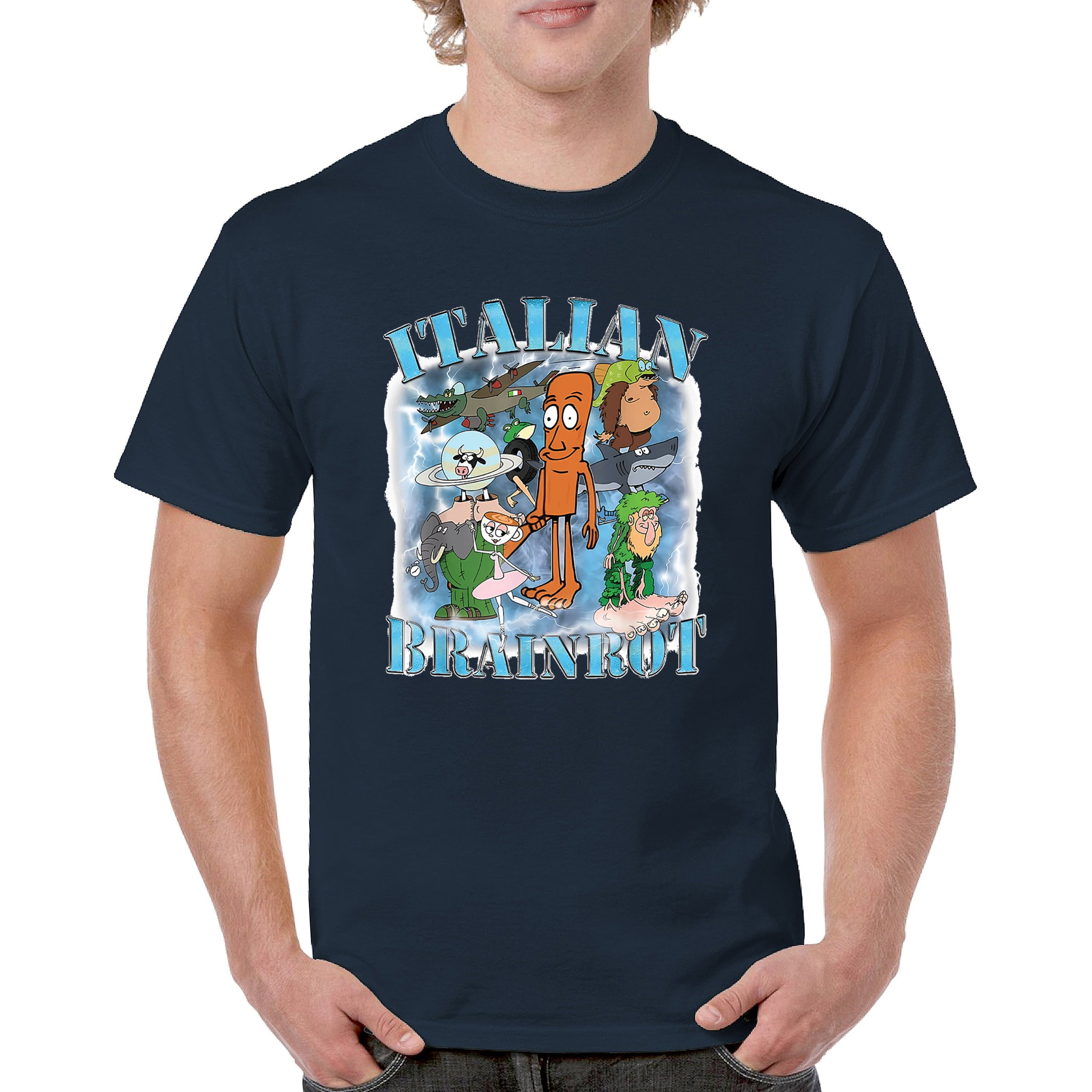 Italian Brainrot Meme T-shirt Funny Gen Z Alpha Internet Meme Vibe Men ...