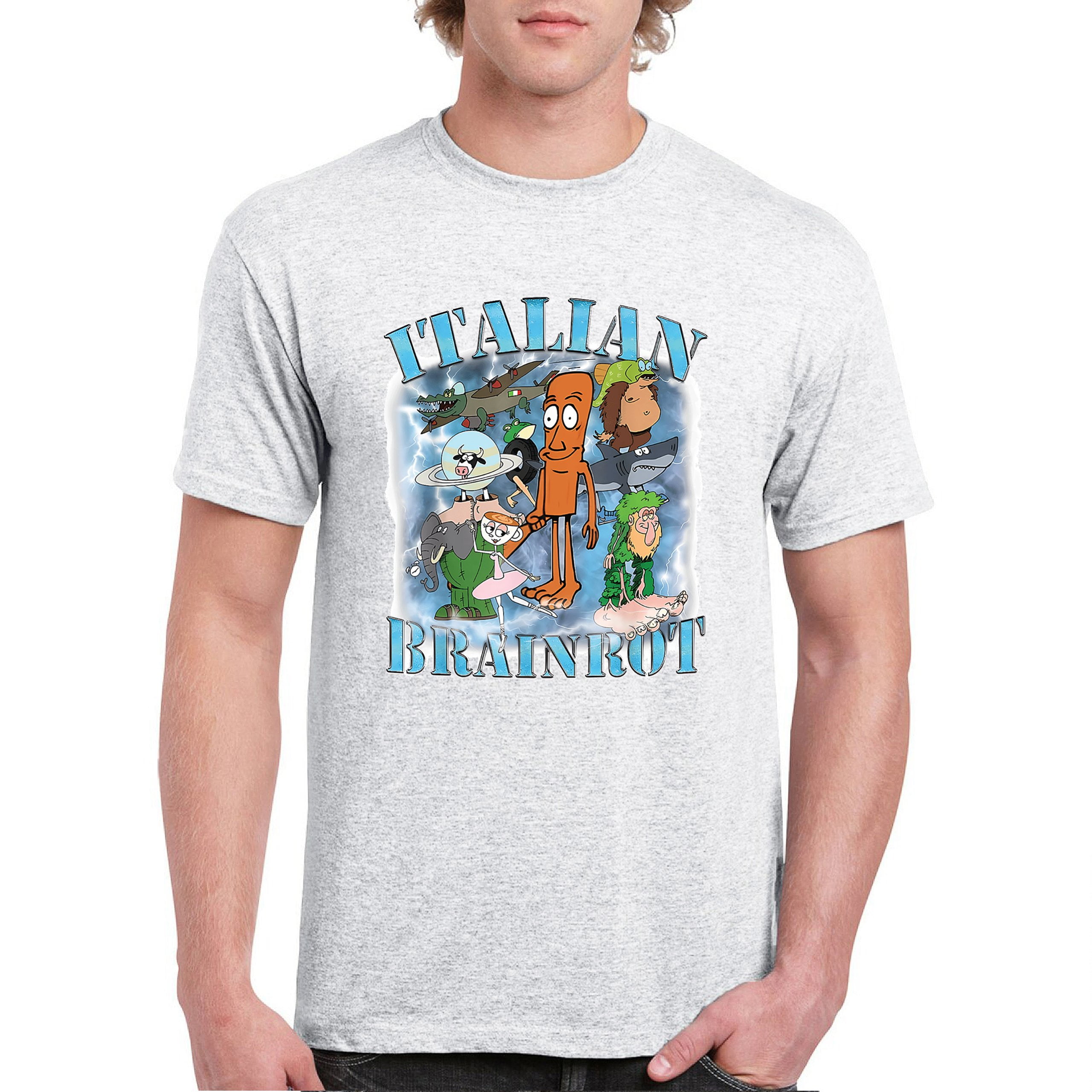 Italian Brainrot Meme T-shirt Funny Gen Z Alpha Internet Meme Vibe Men ...