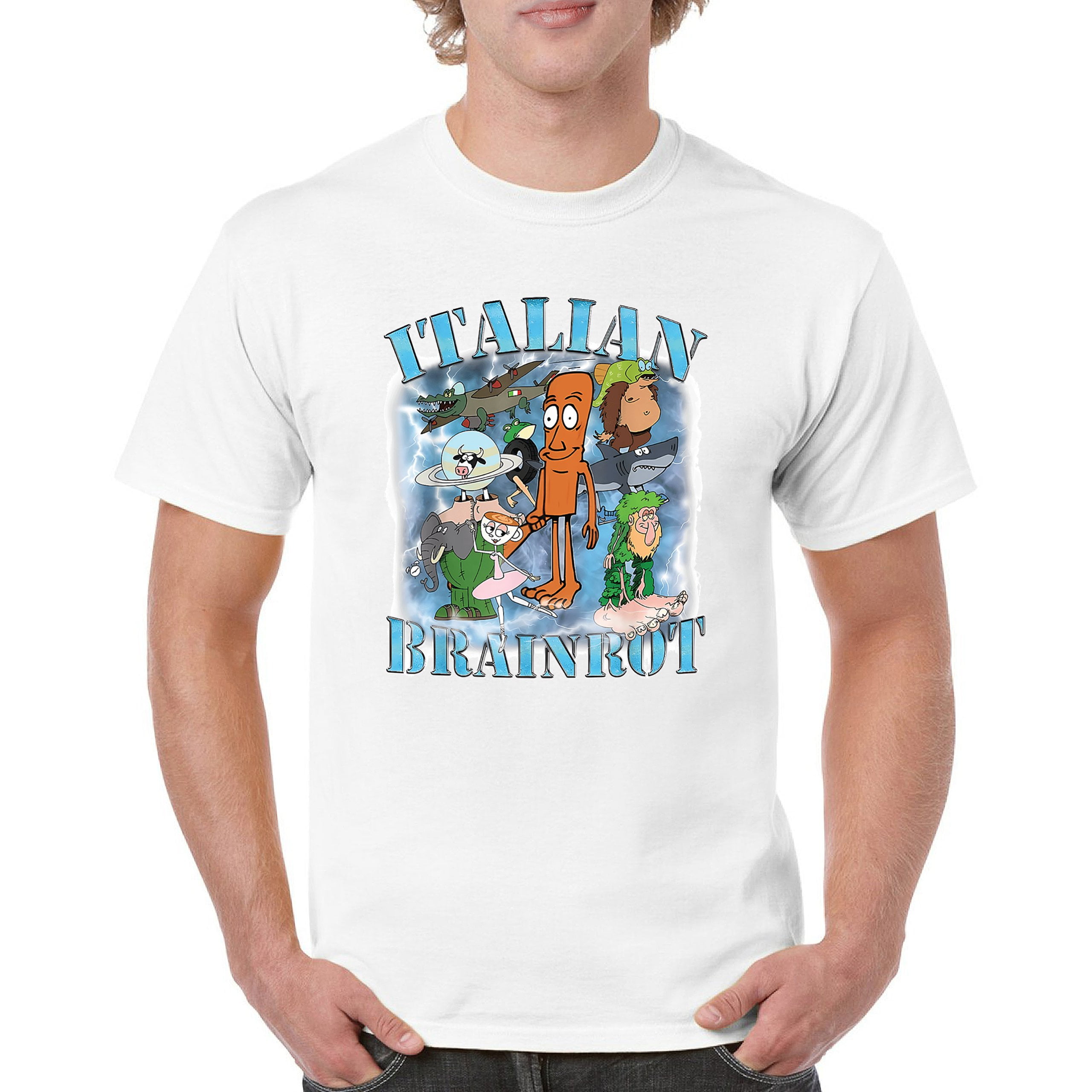 Italian Brainrot Meme T-shirt Funny Gen Z Alpha Internet Meme Vibe Men ...