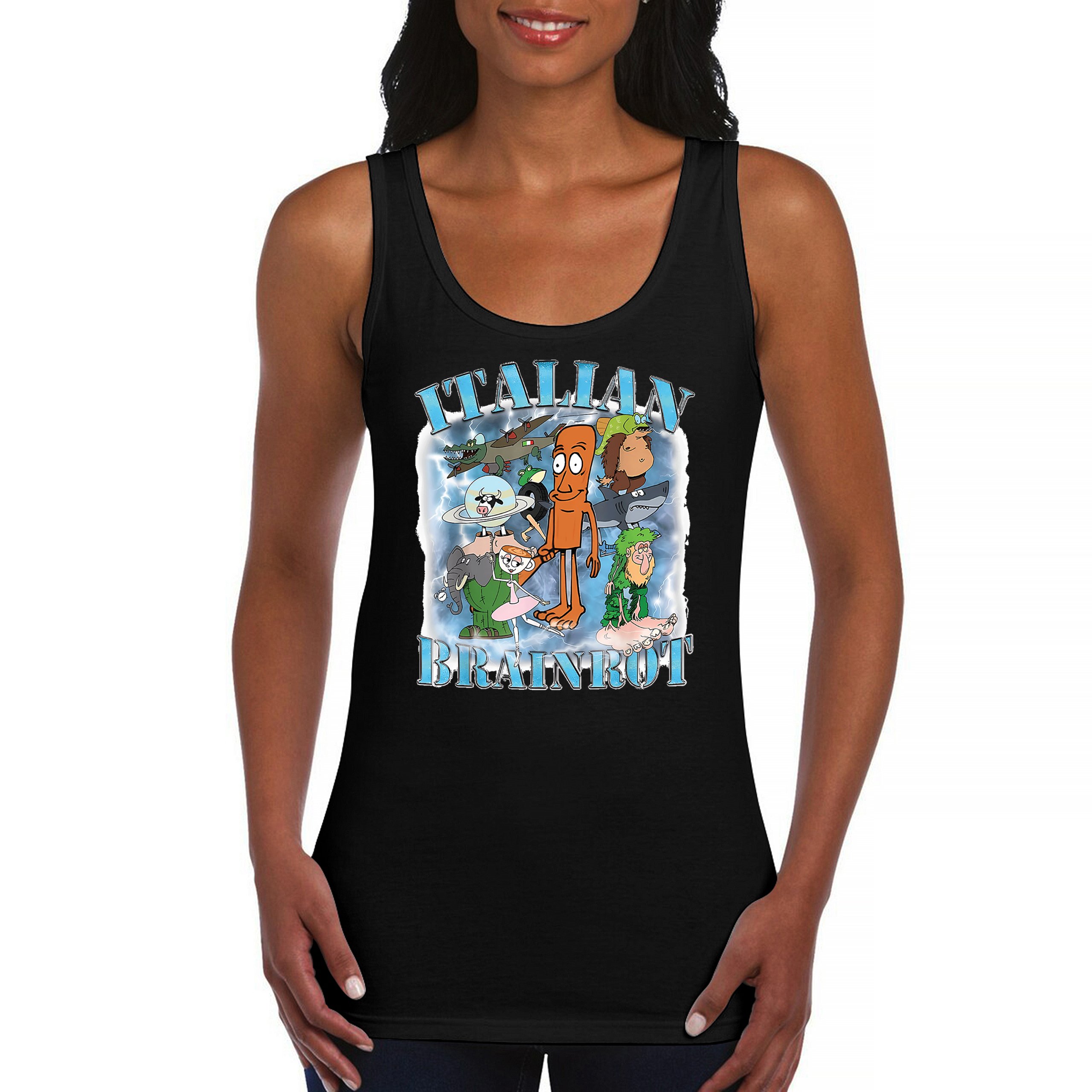 Italian Brainrot Meme Women's Tank Top Funny Gen Z Alpha Internet Meme ...